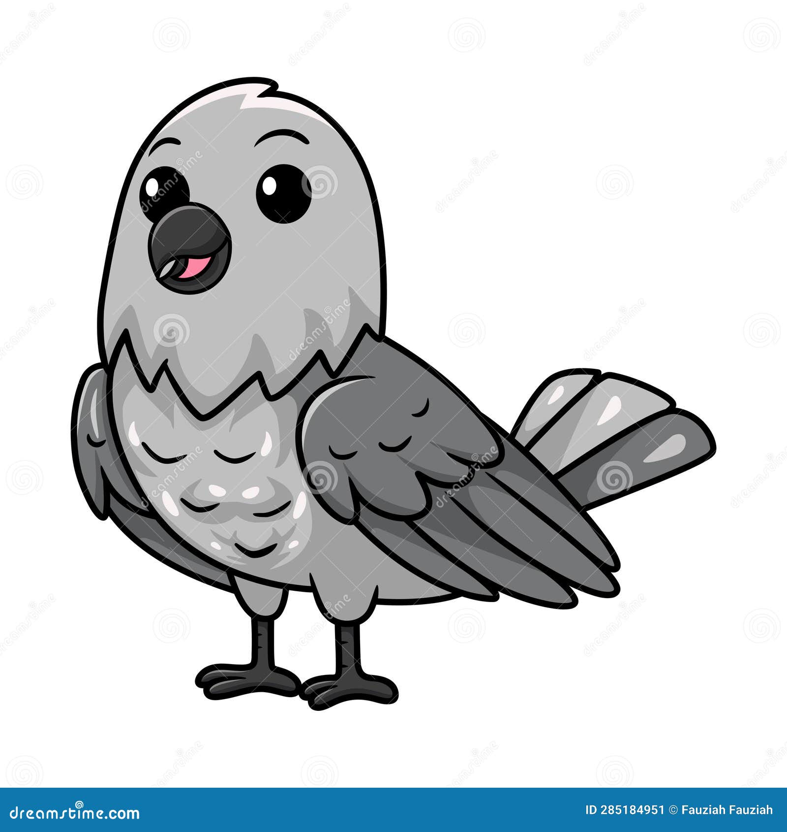 Cute Northern Mockingbird Cartoon Posing Stock Vector - Illustration of ...