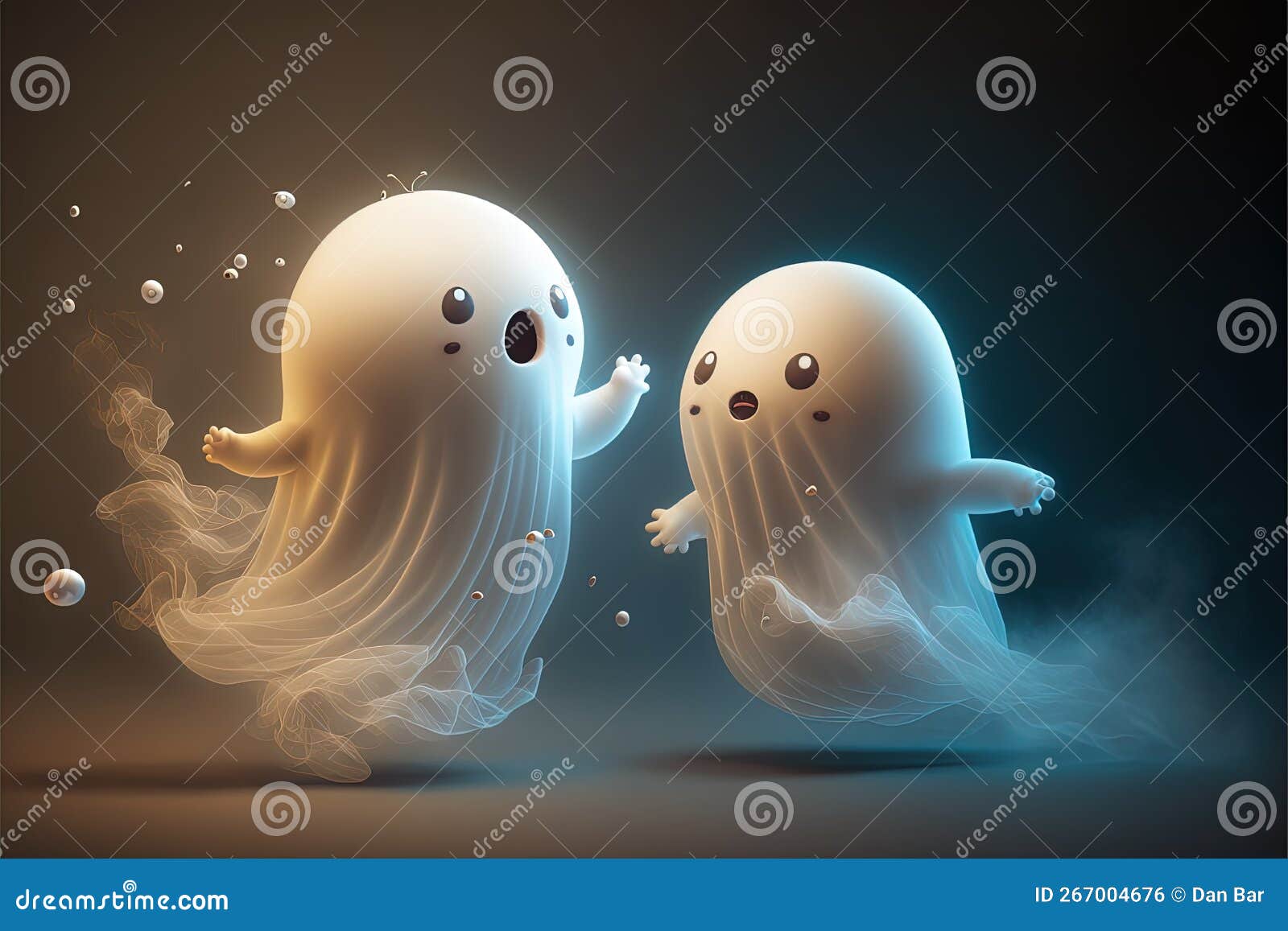 Cute Not so Scary Ghost Playing and Having Fun, Generative Ai Stock ...