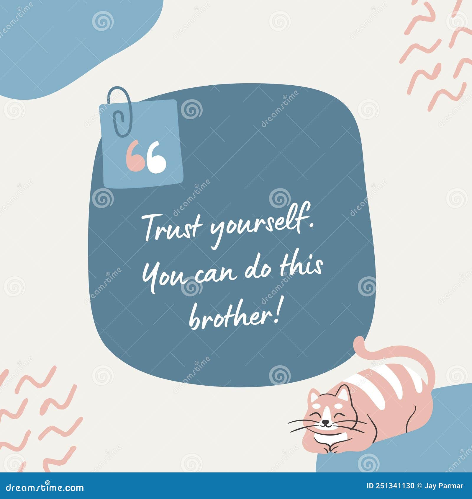 Cute Note Illustration Motivational Quote Instagram Post Stock ...