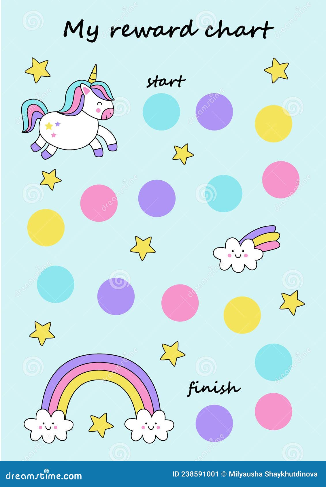 Vector Sheet for Making Notes with Cute Rainbow. Stock Vector ...
