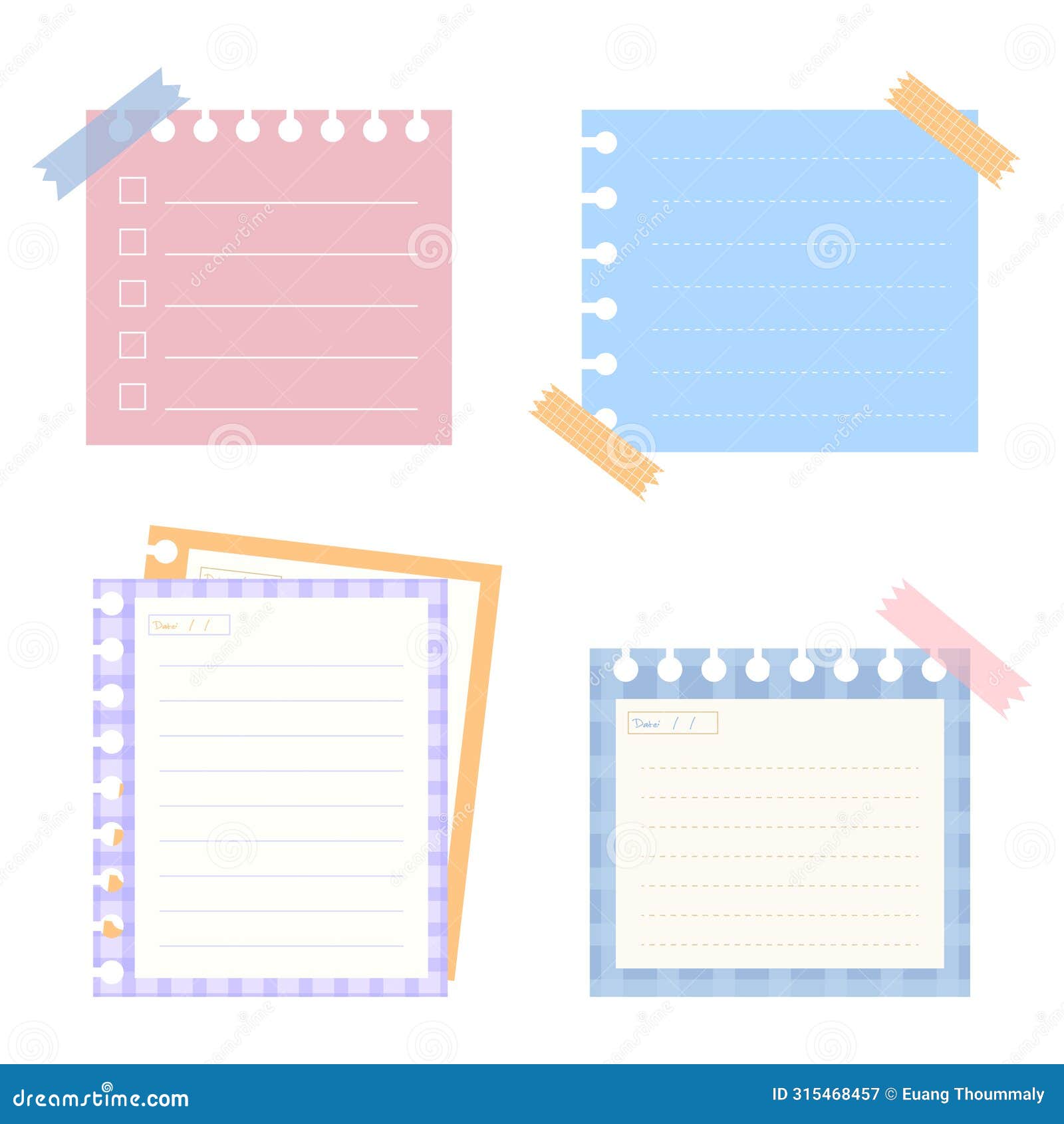Cute Notepad, Paper Vector Illustration Stock Vector - Illustration of ...