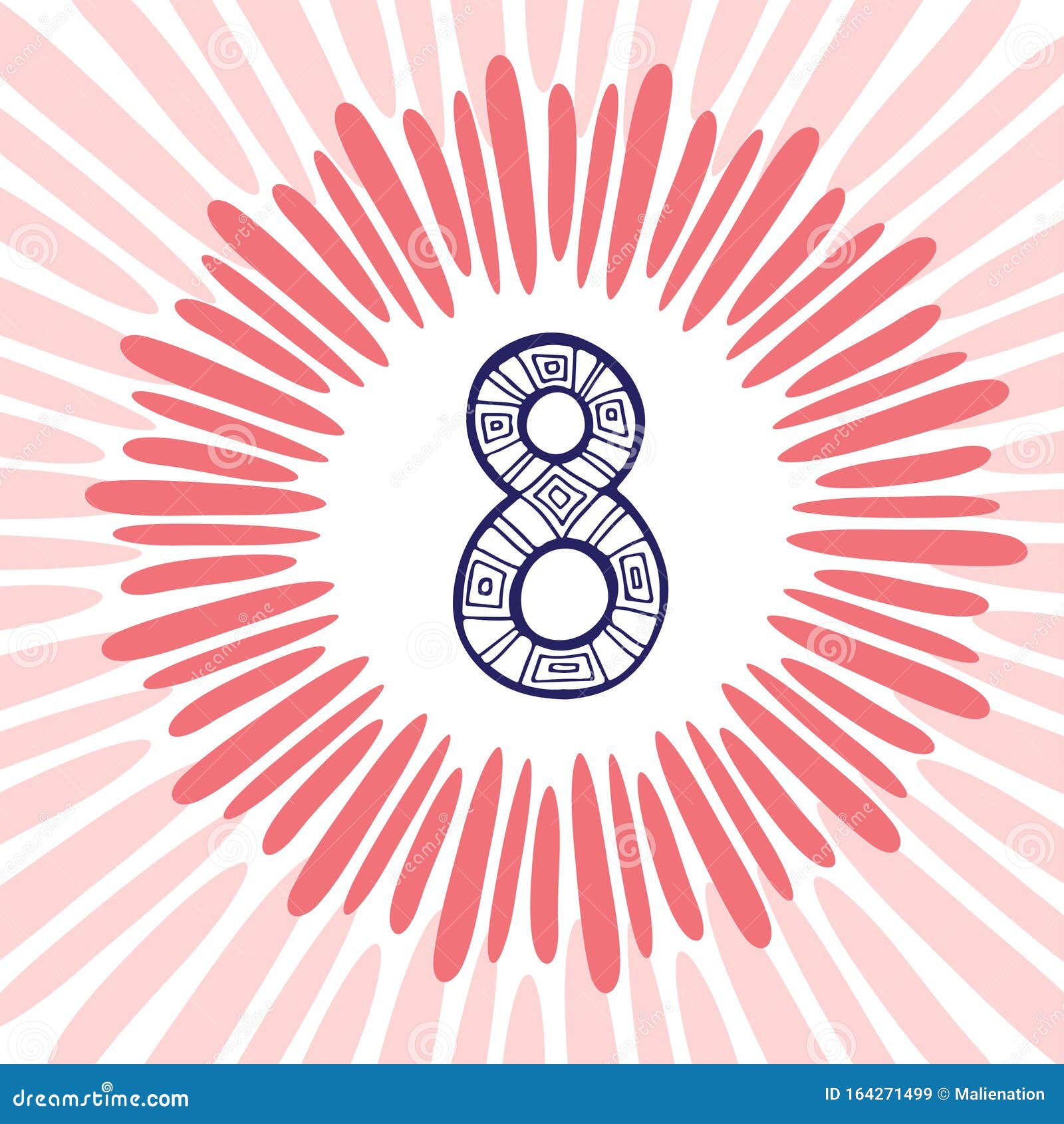 Cute Number Eight. Vector Illustration Stock Vector - Illustration of ...