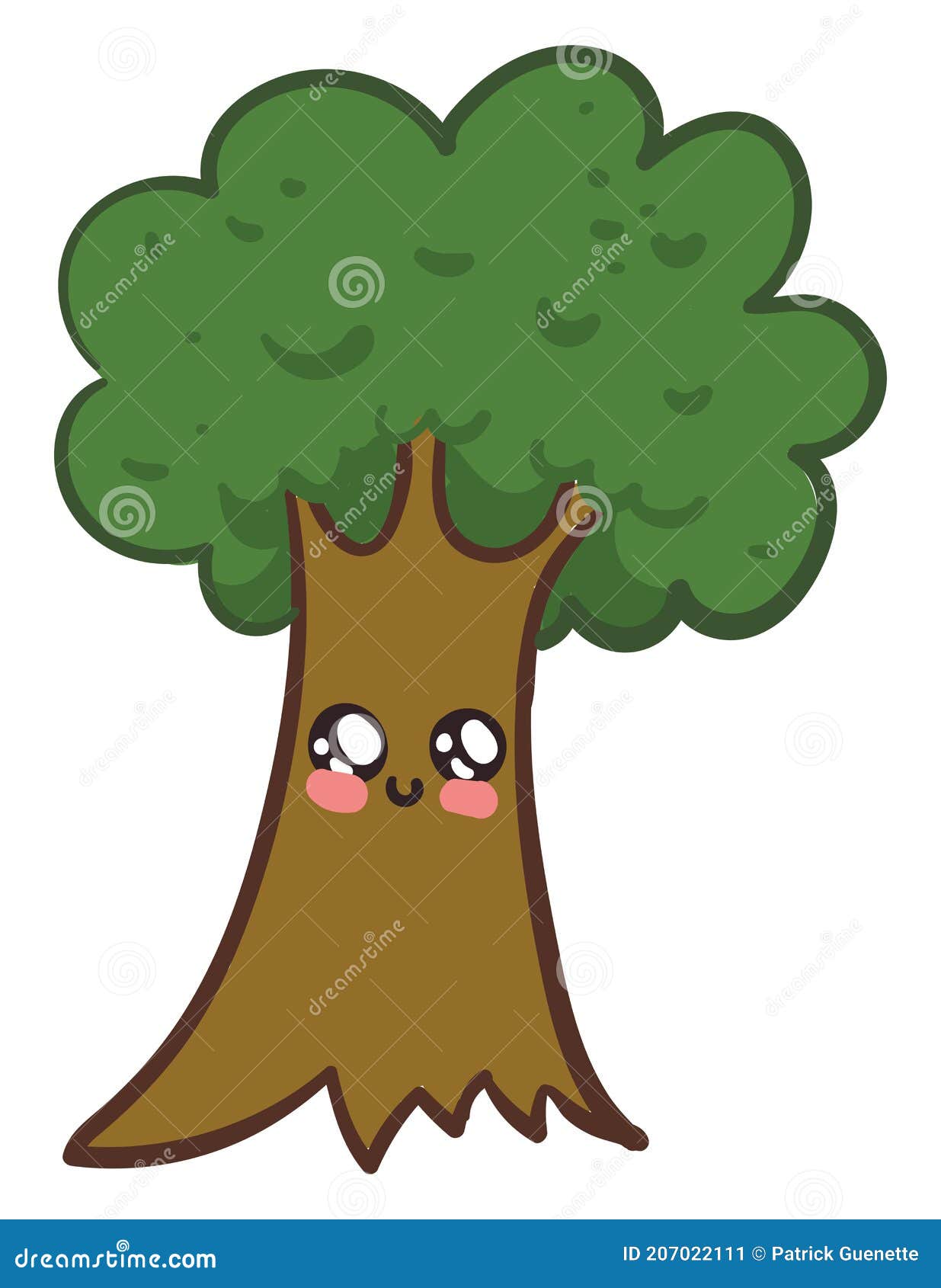 Cute Oak Tree, Illustration, Vector Stock Vector - Illustration of ...