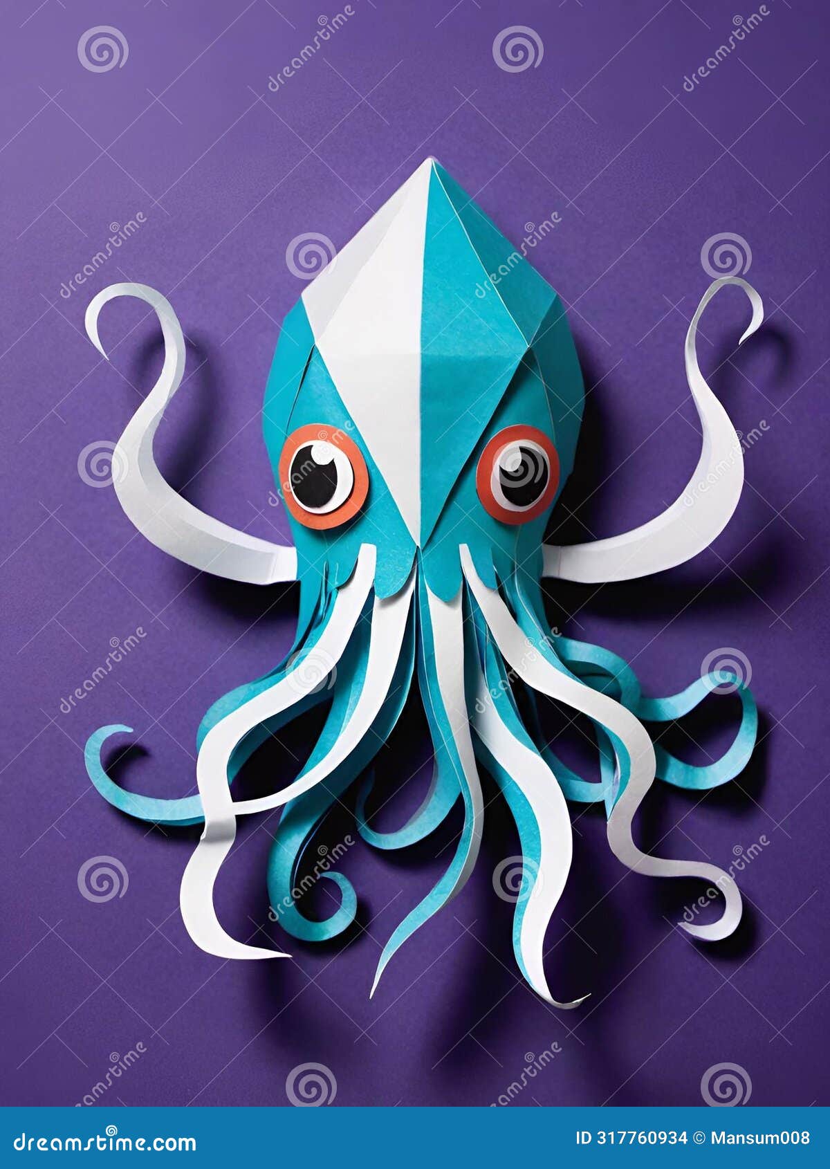 Cute Octopus with a Blank Paper Stock Illustration - Illustration of ...