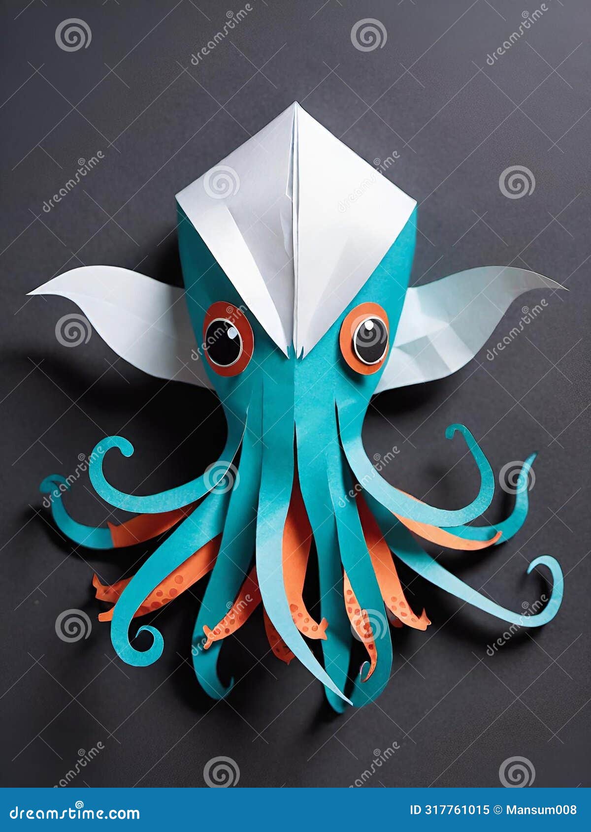 Cute Octopus with a Blank Paper Stock Illustration - Illustration of ...