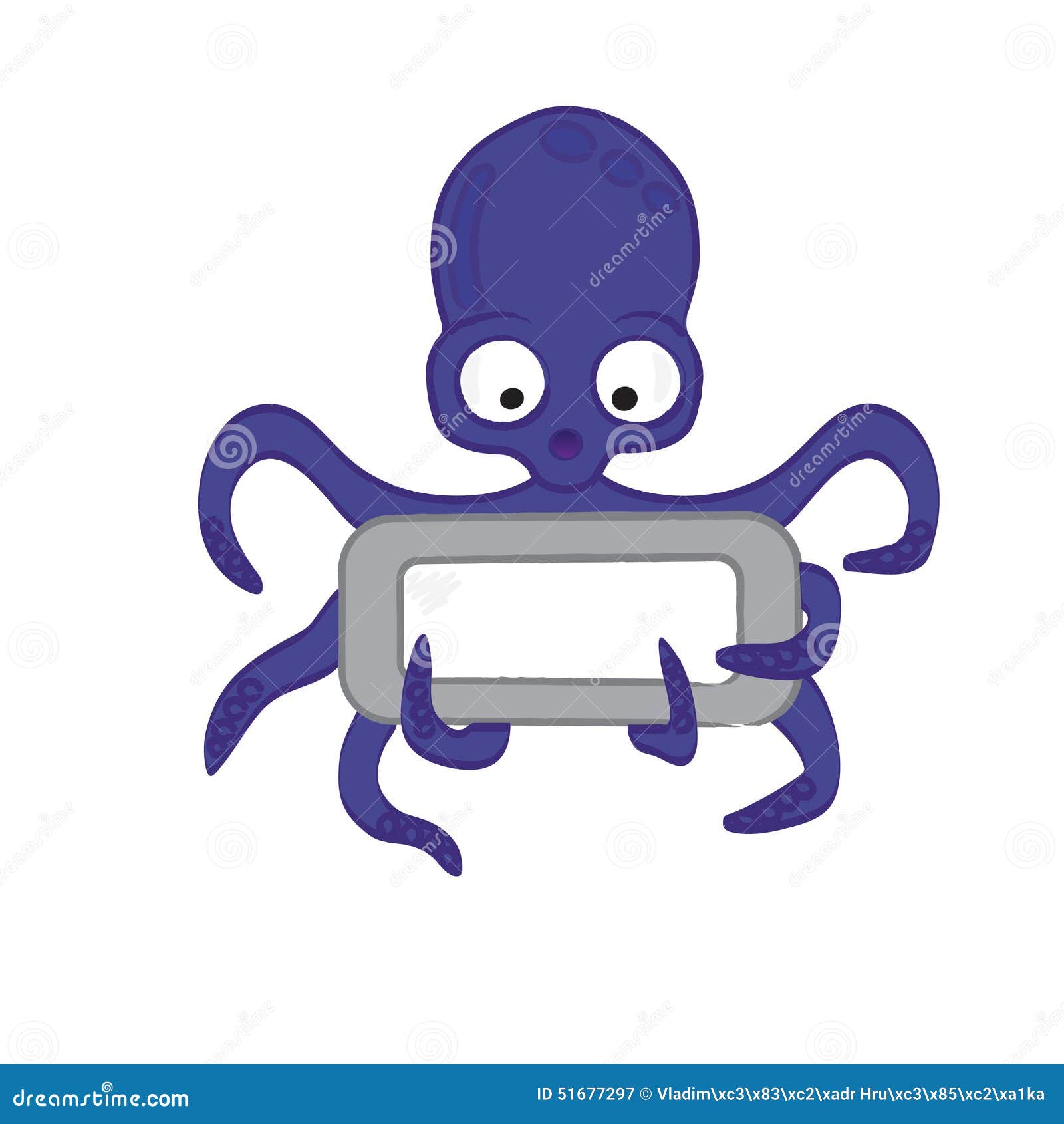 Cute Octopus Cartoon with Frame Stock Vector - Illustration of funny ...
