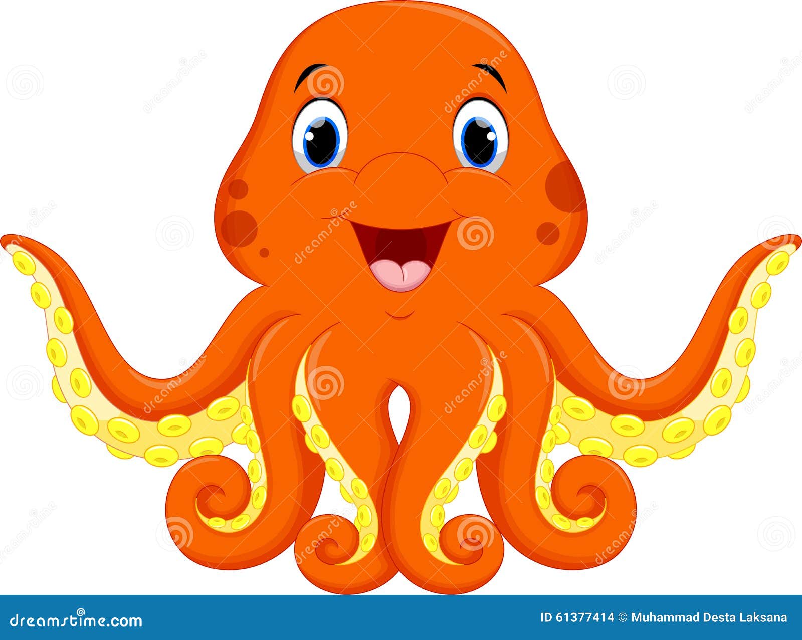 Cute octopus cartoon stock illustration. Illustration of clipart - 61377414