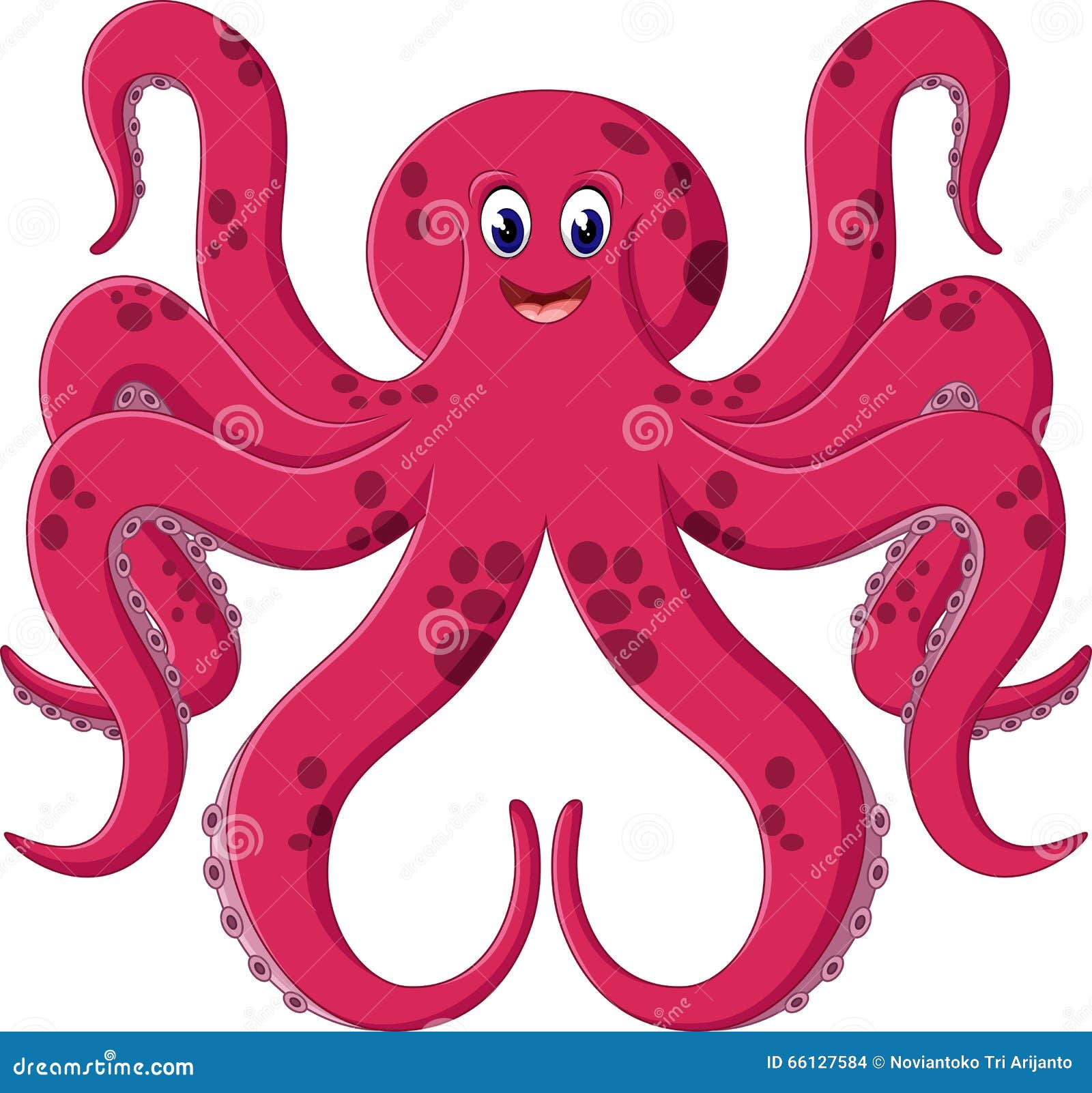 Cute octopus cartoon stock vector. Illustration of cute - 66127584