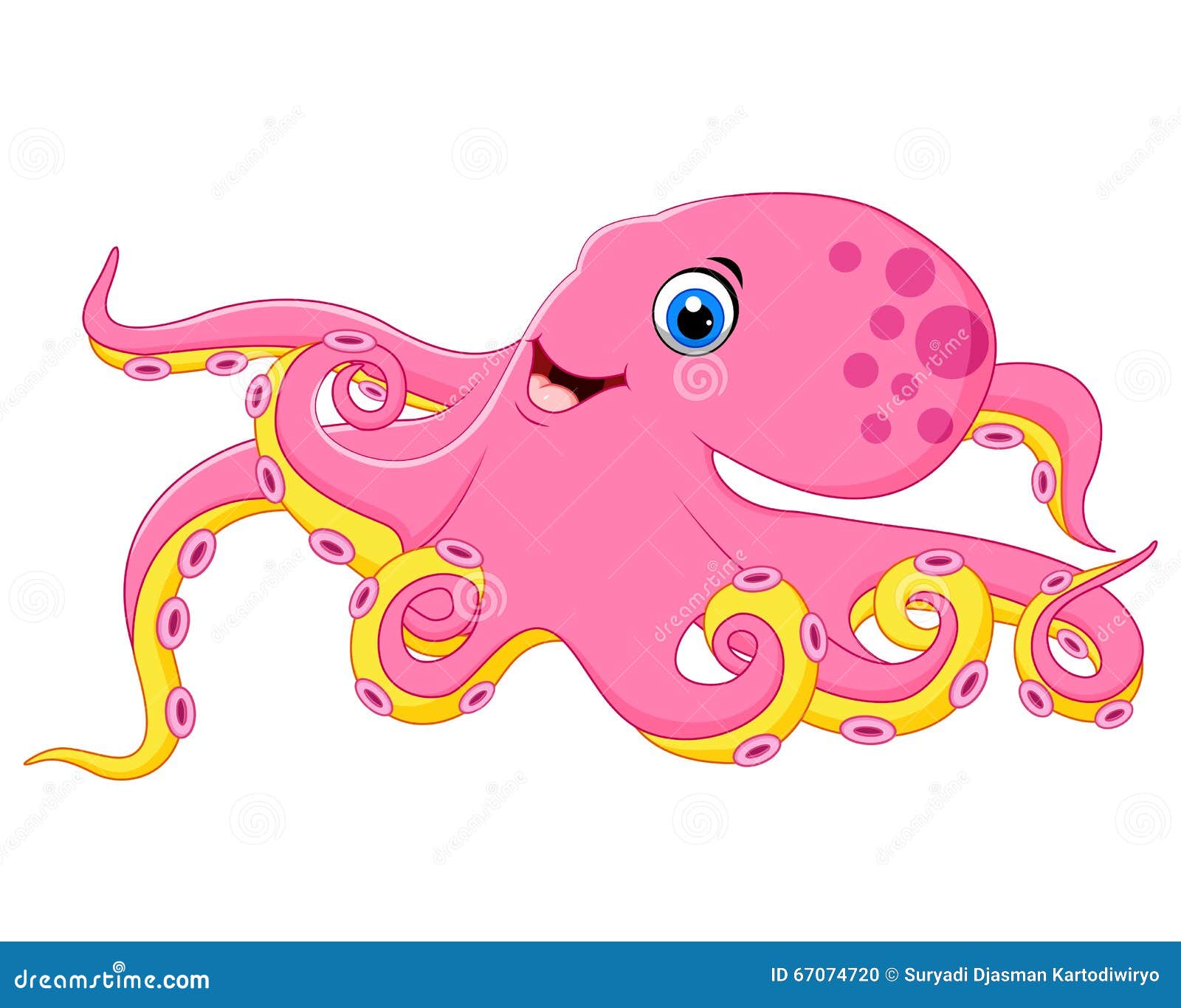 Cute Octopus cartoon stock vector. Illustration of adorable - 67074720