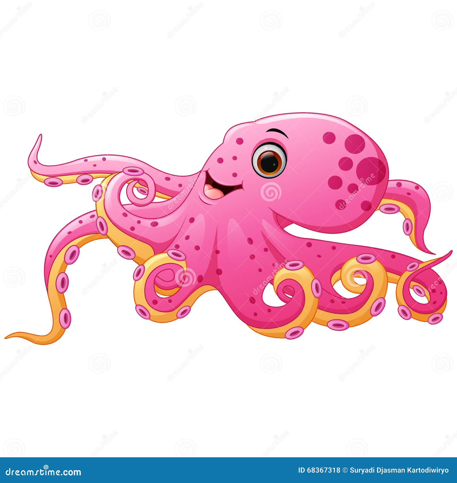 Cute octopus cartoon stock vector. Illustration of aquatic - 68367318