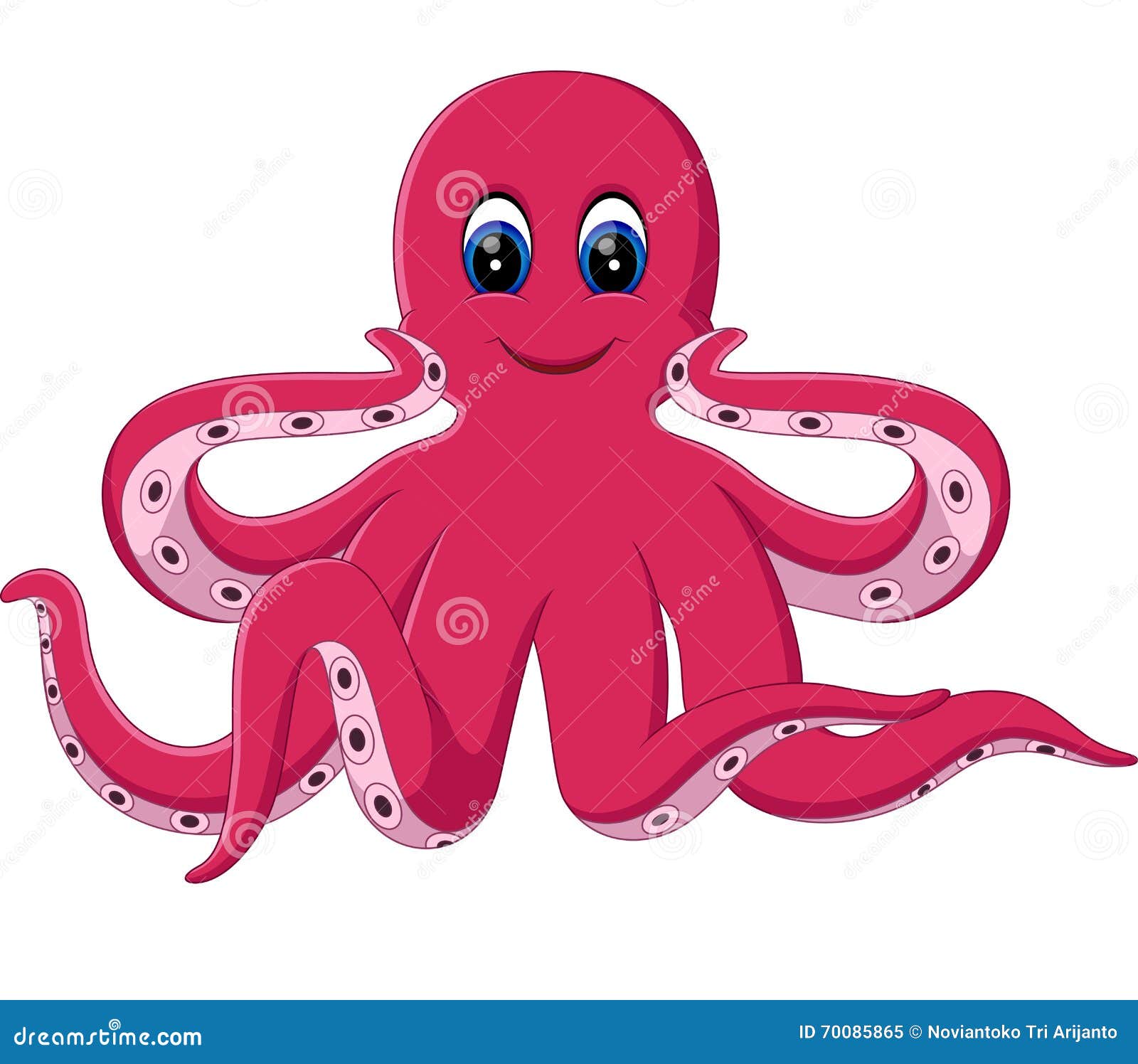 Cute octopus cartoon stock vector. Illustration of pink - 70085865