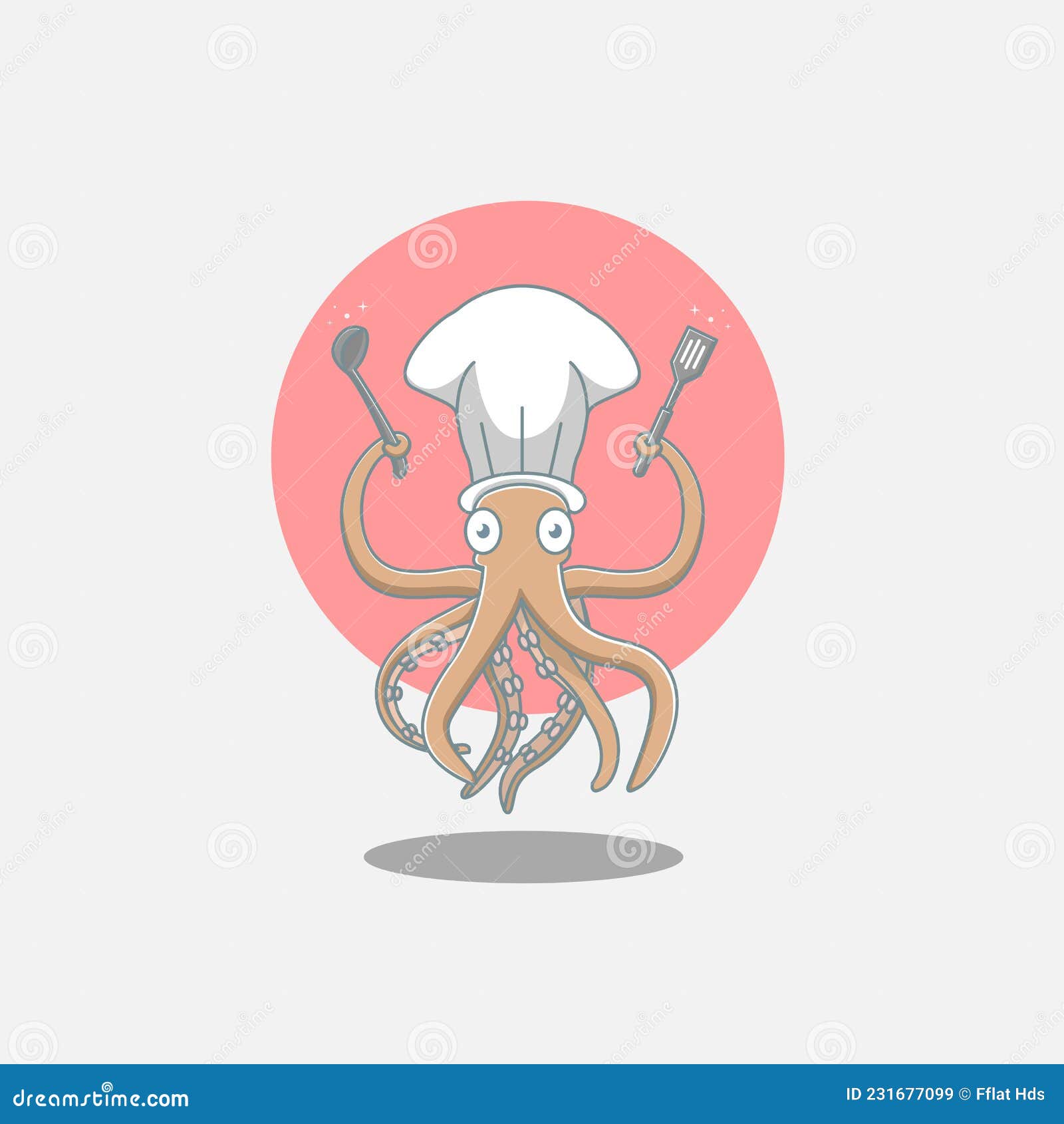 Cute Octopus Chef Illustration Vector Stock Vector - Illustration of ...