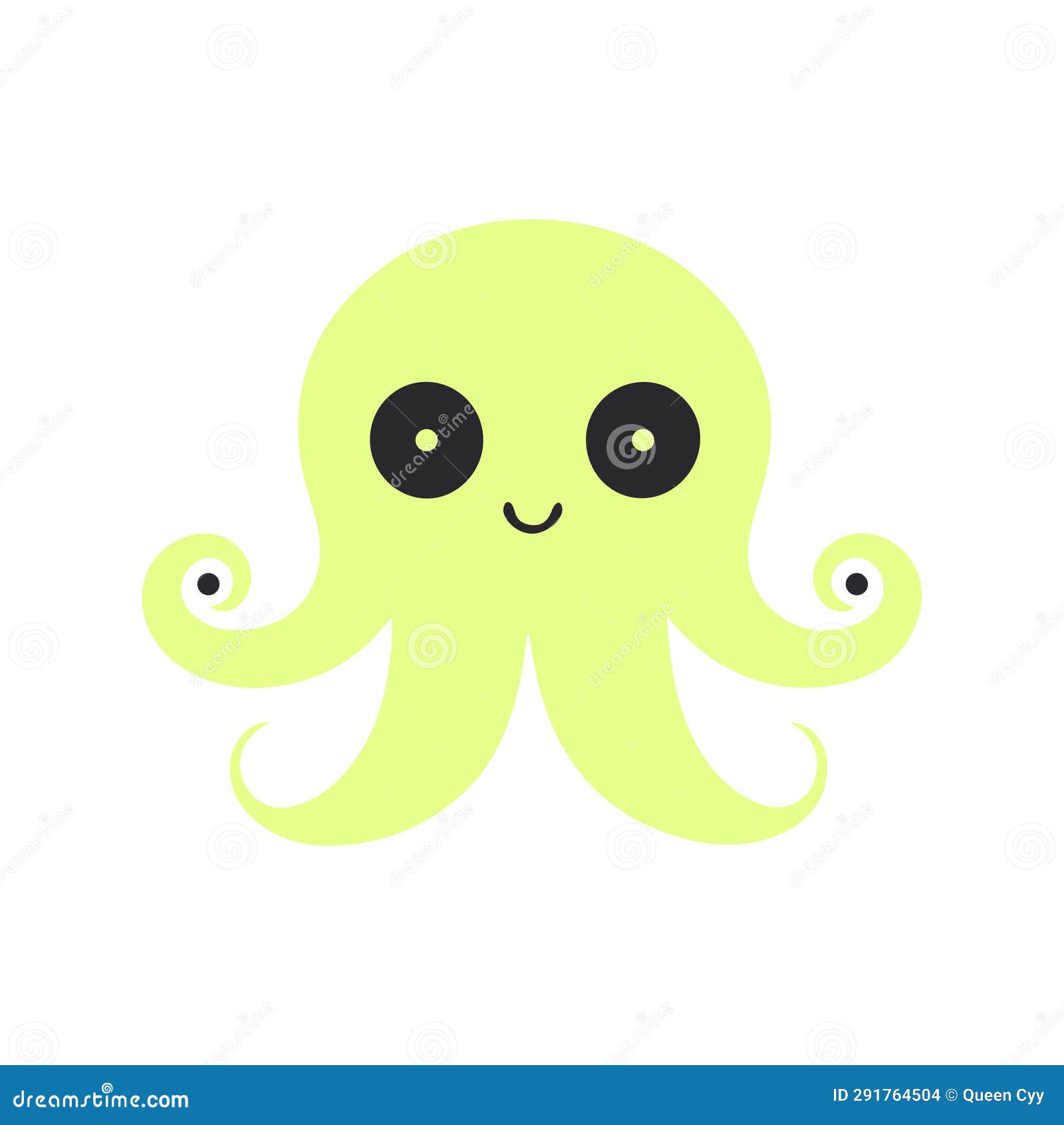 Vector Illustration of a Cute Smiley Octopus Stock Vector ...