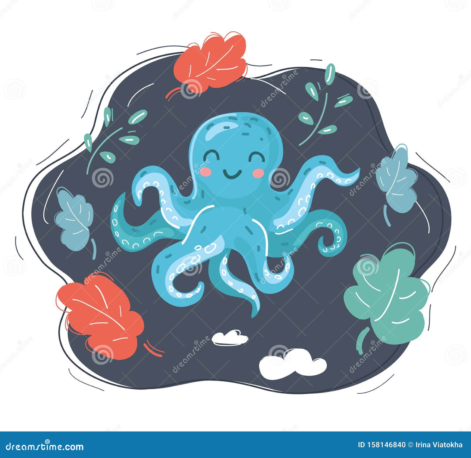 Cute Octopus Illustration for Kids and Babies Stock Vector ...