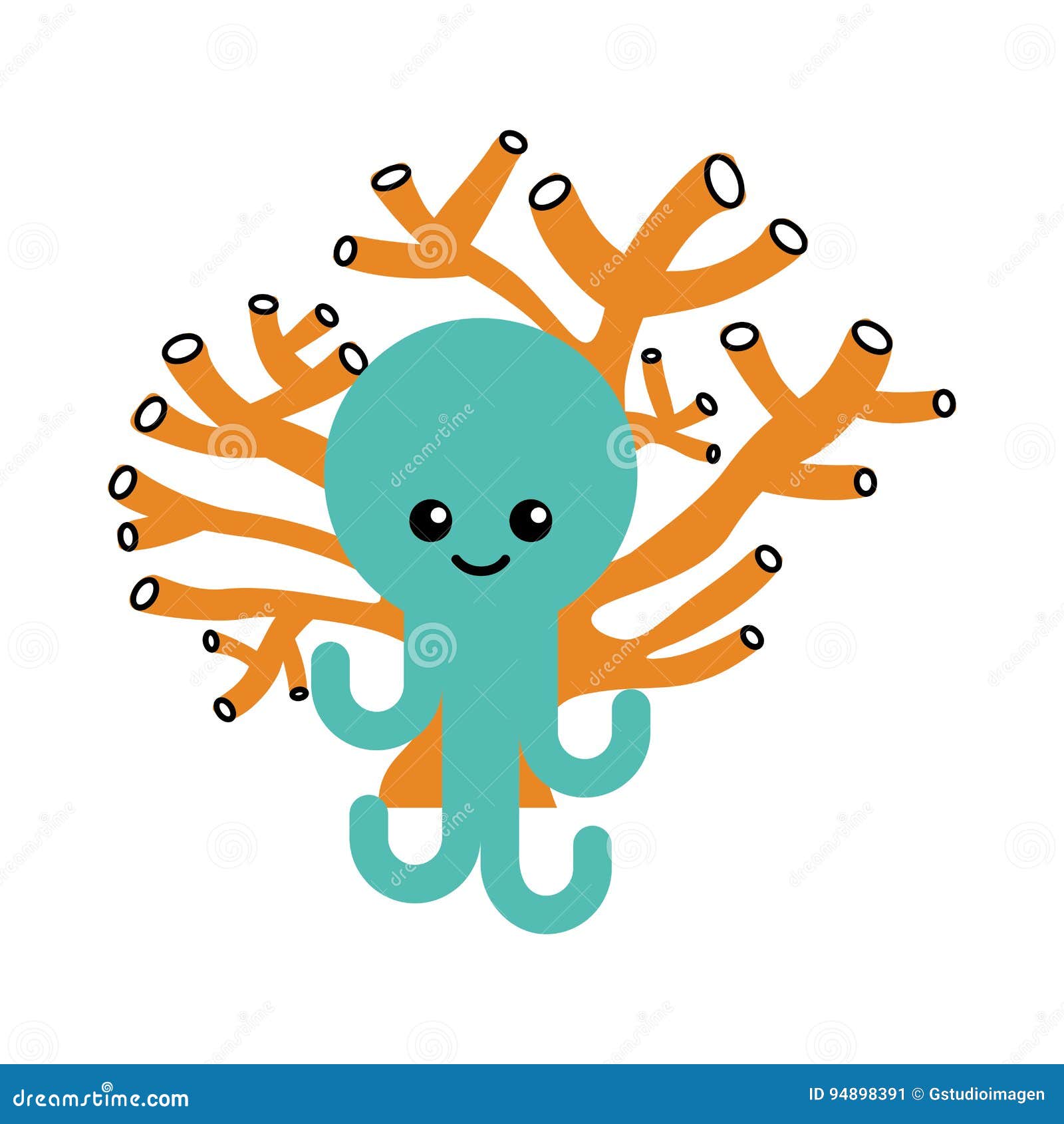 Cute octopus isolated icon stock vector. Illustration of underwater ...
