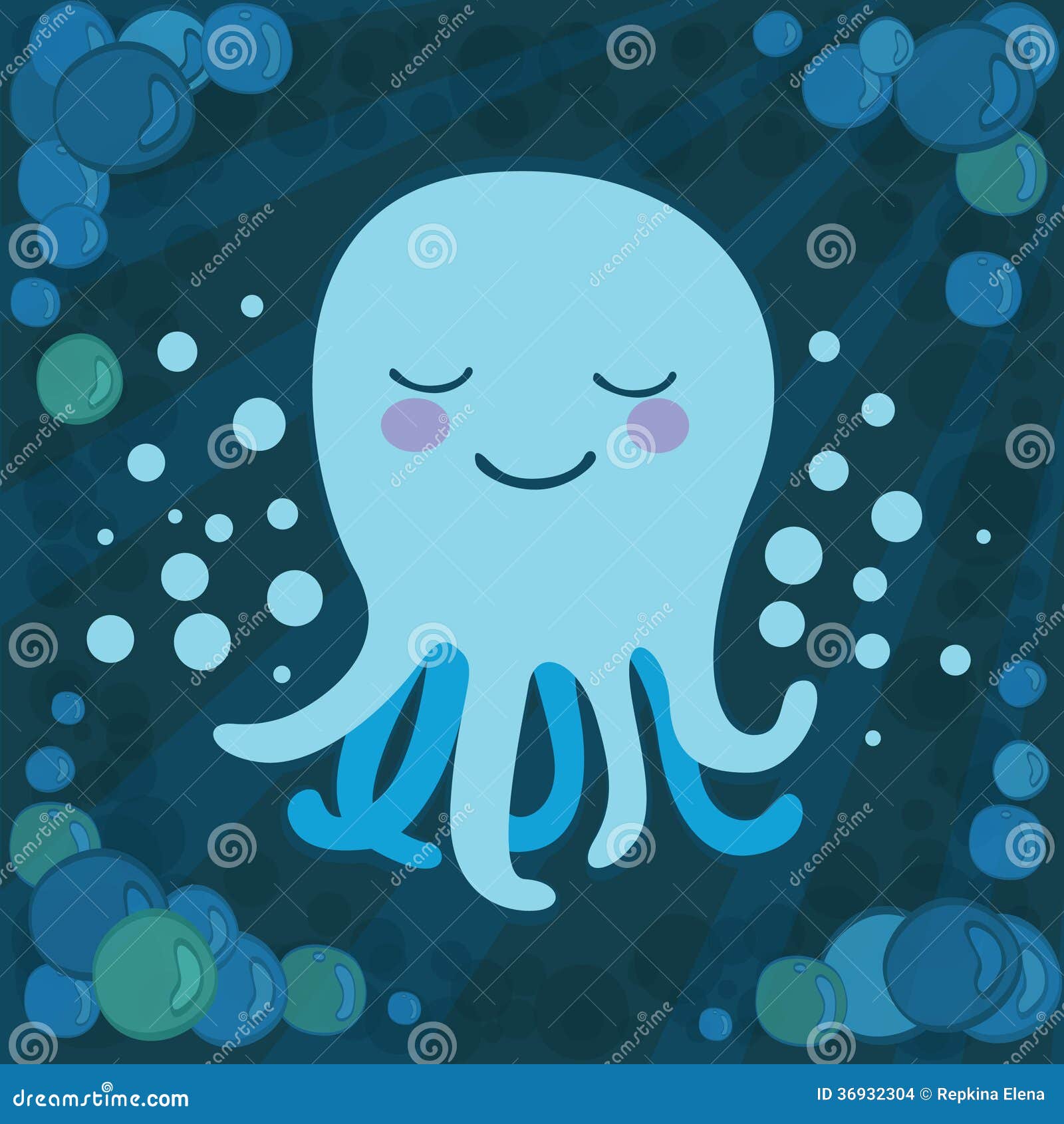 Cute Octopus stock vector. Illustration of xmile, vector - 36932304