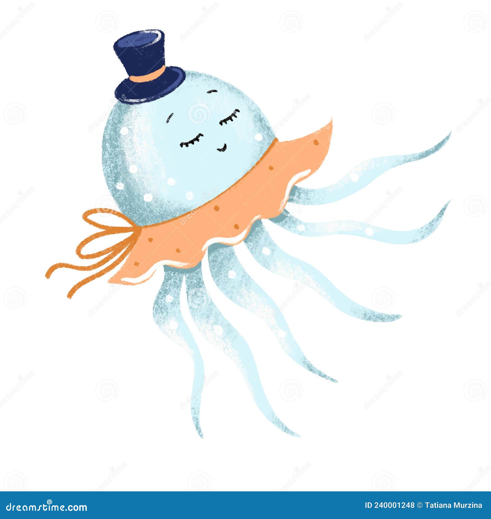 Cute Octopus on White Isolated Background Stock Vector - Illustration ...