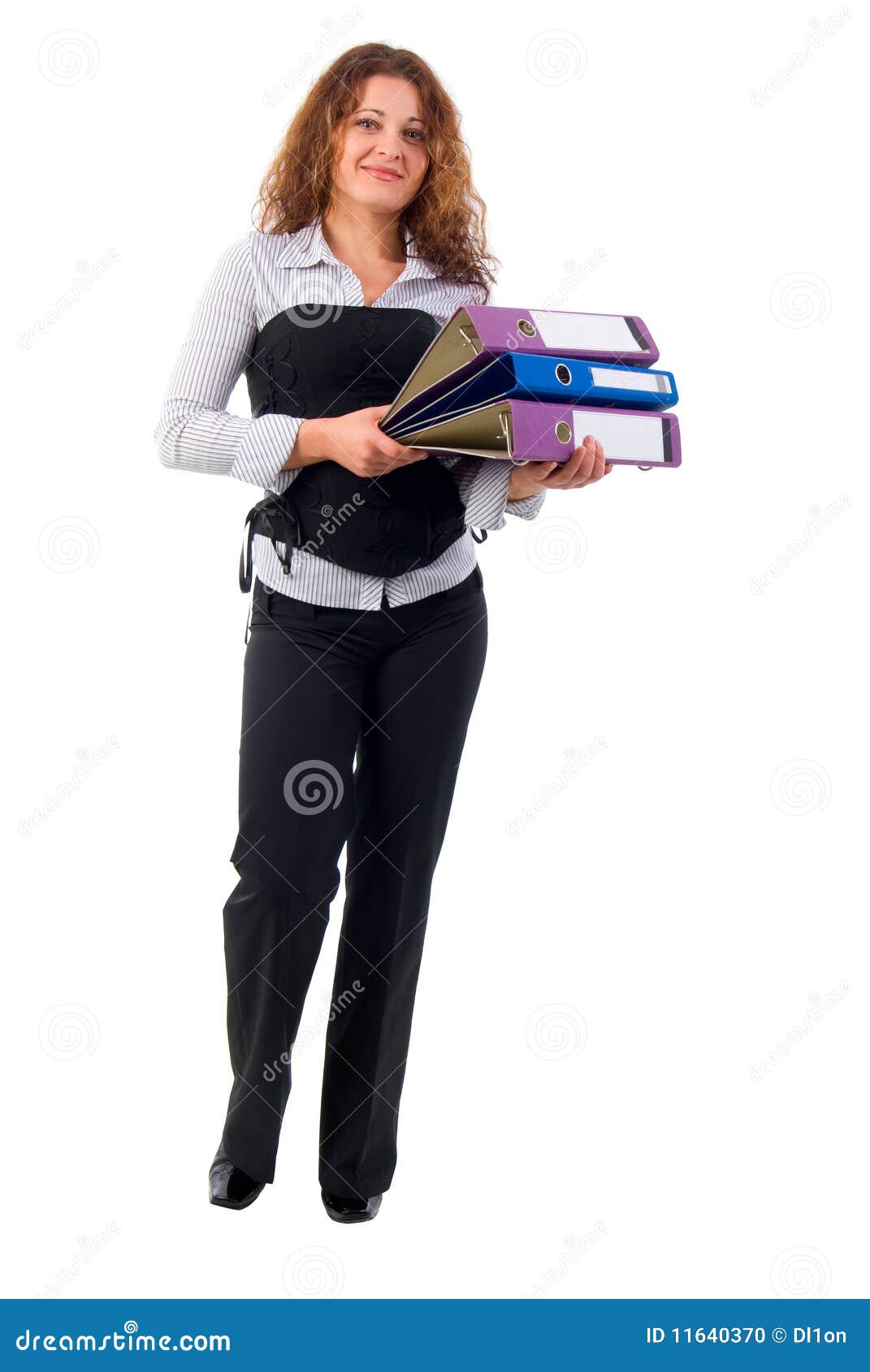 Cute Office Girl with Documents. Stock Photo - Image of fashion, paper ...