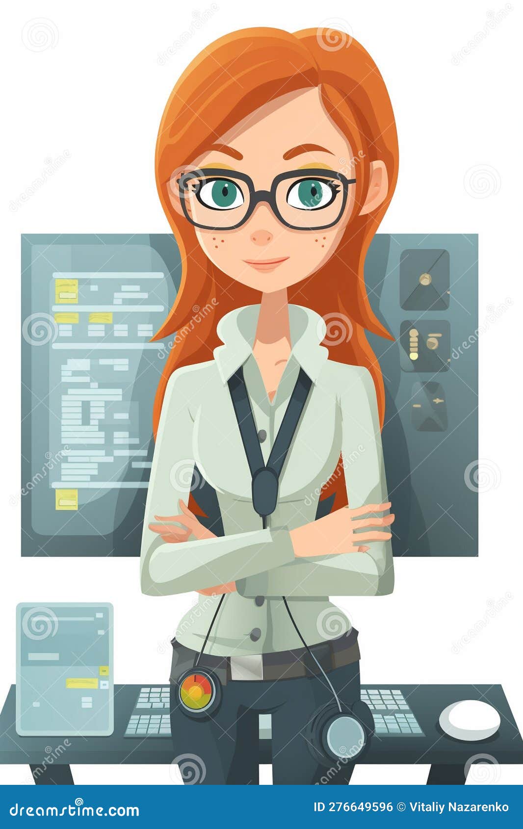 Cute Office Worker Avatar. AI Generated Stock Photo - Image of portrait ...