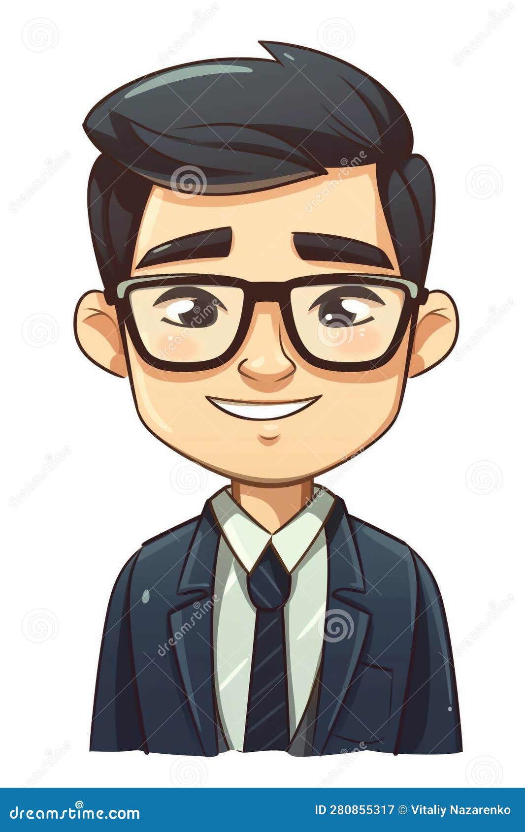 Cute Office Worker Avatar. AI Generated Stock Illustration ...