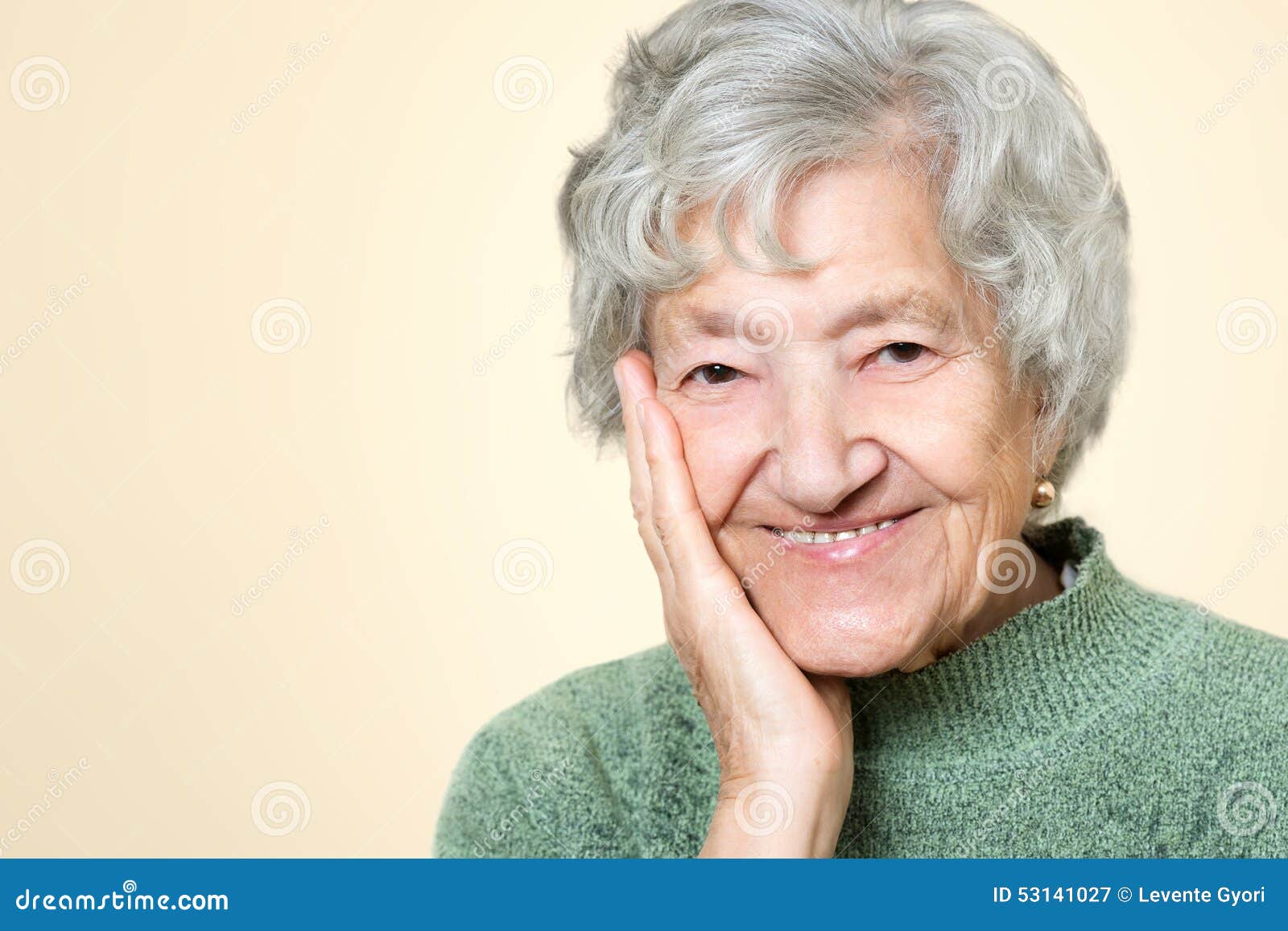 Cute Old Senior Lady Portrait Stock Image - Image of clinic, face: 53141027