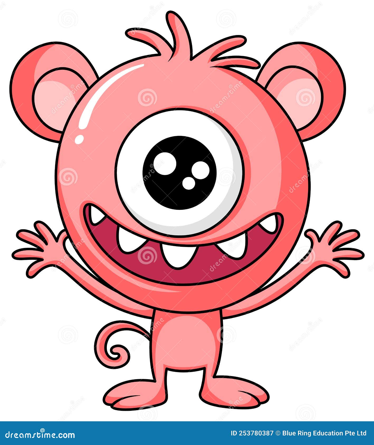 Cute One Eyed Monster Character Stock Vector - Illustration of living ...