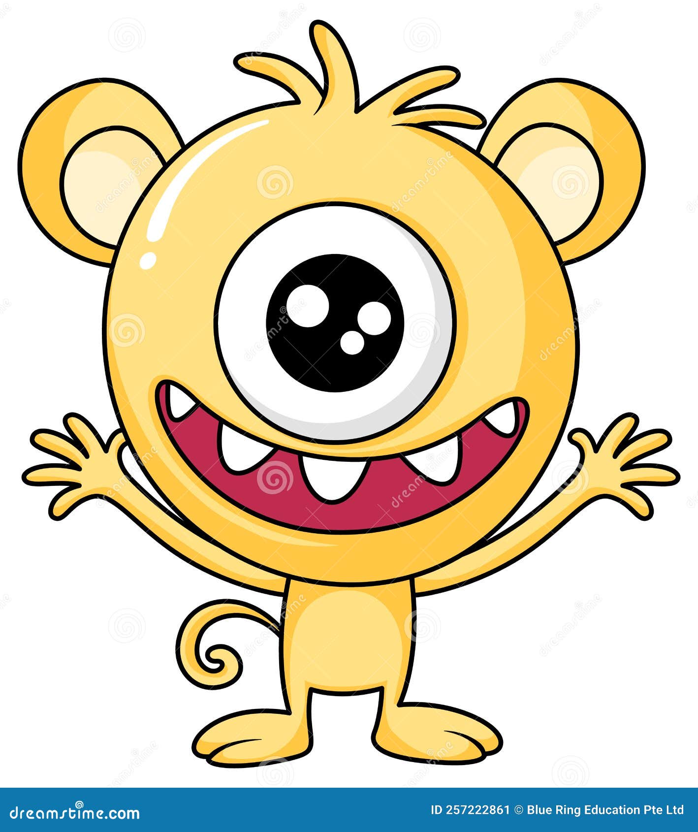 Cute One Eyed Monster Character Stock Vector - Illustration of monster ...