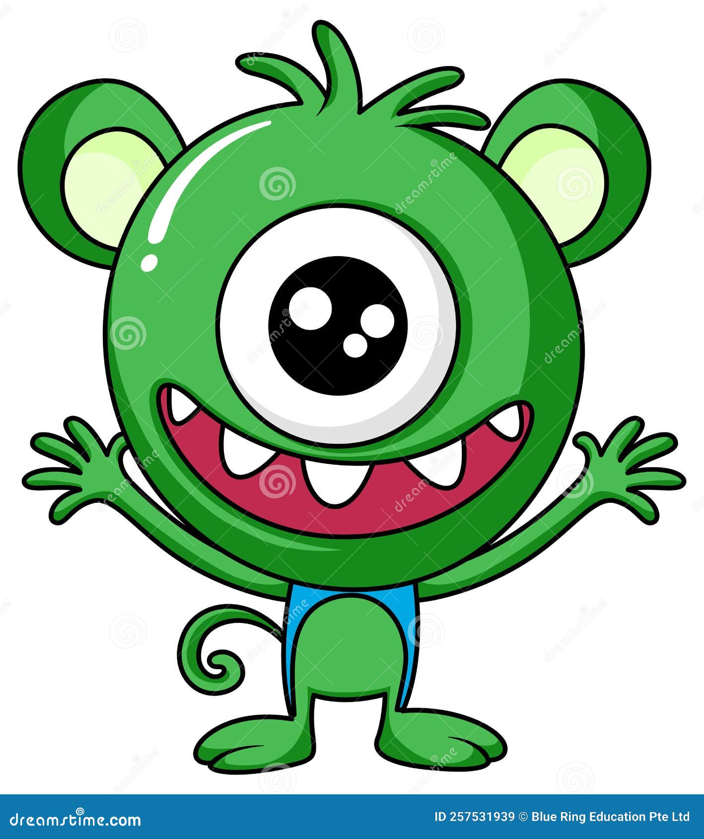 Cute One Eyed Monster Character Stock Vector - Illustration of icon ...