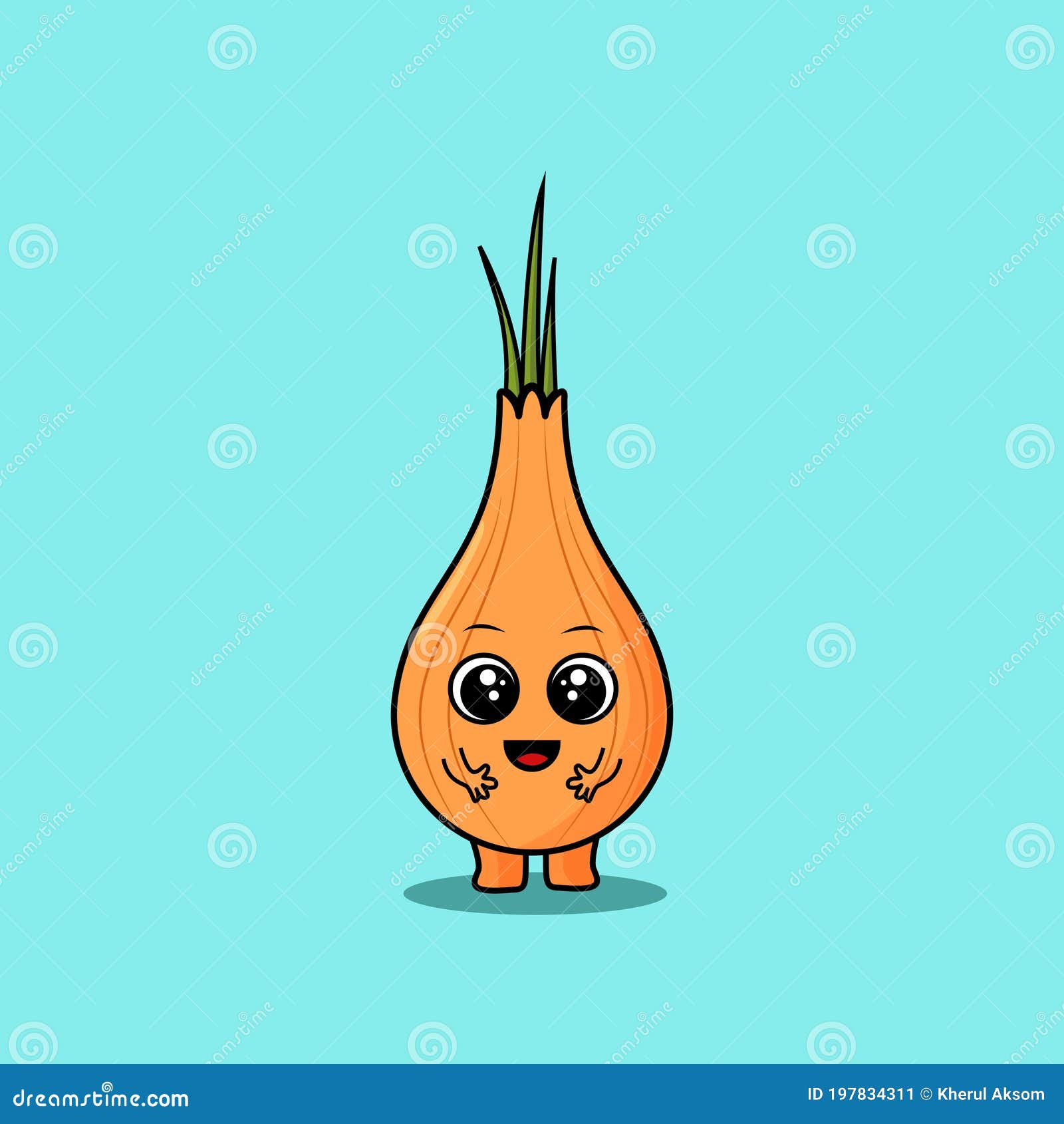 Cute Onion Mascot Character Vector Illustration Stock Vector ...