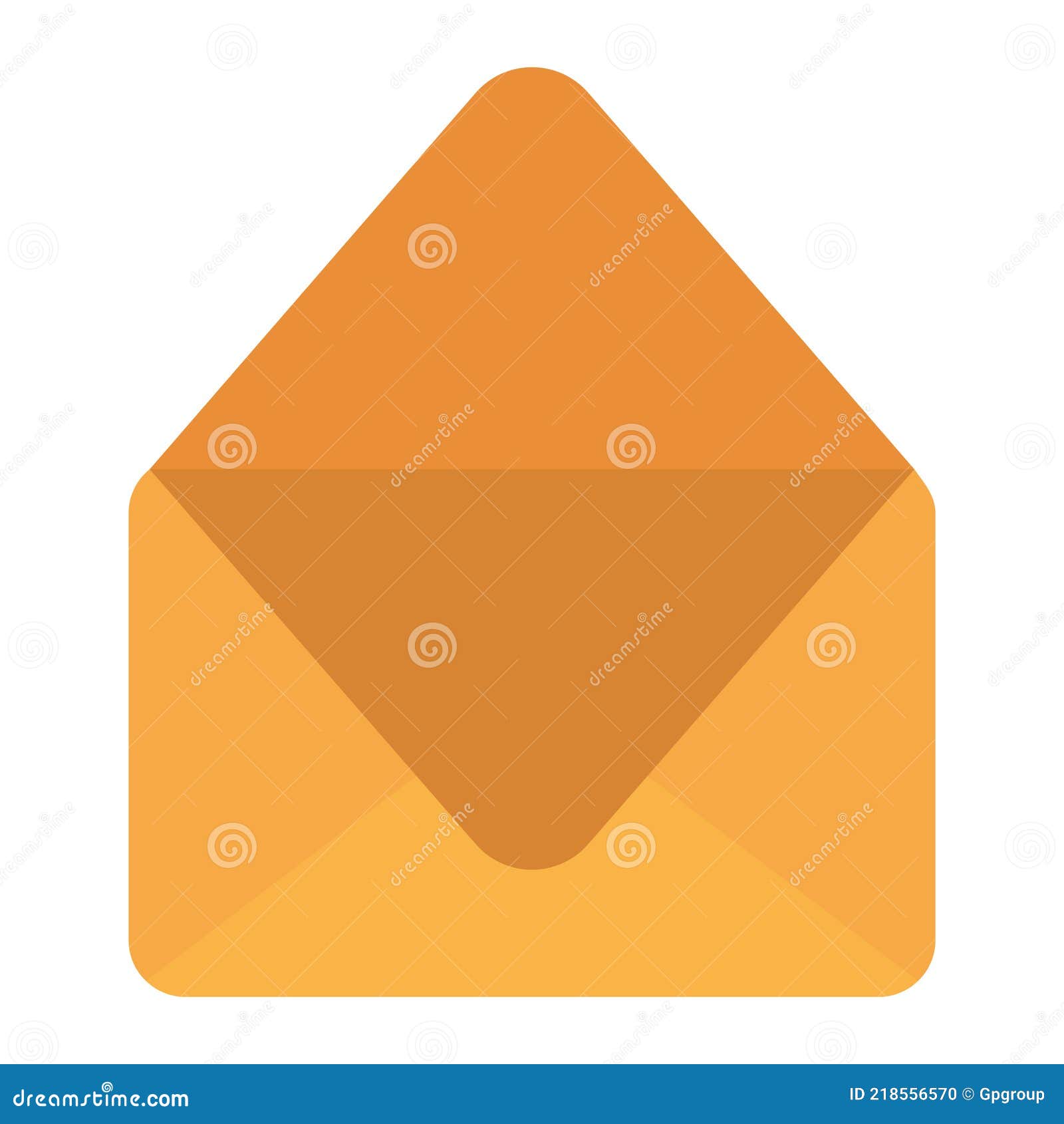 Open envelope isolated stock vector. Illustration of design - 218556570