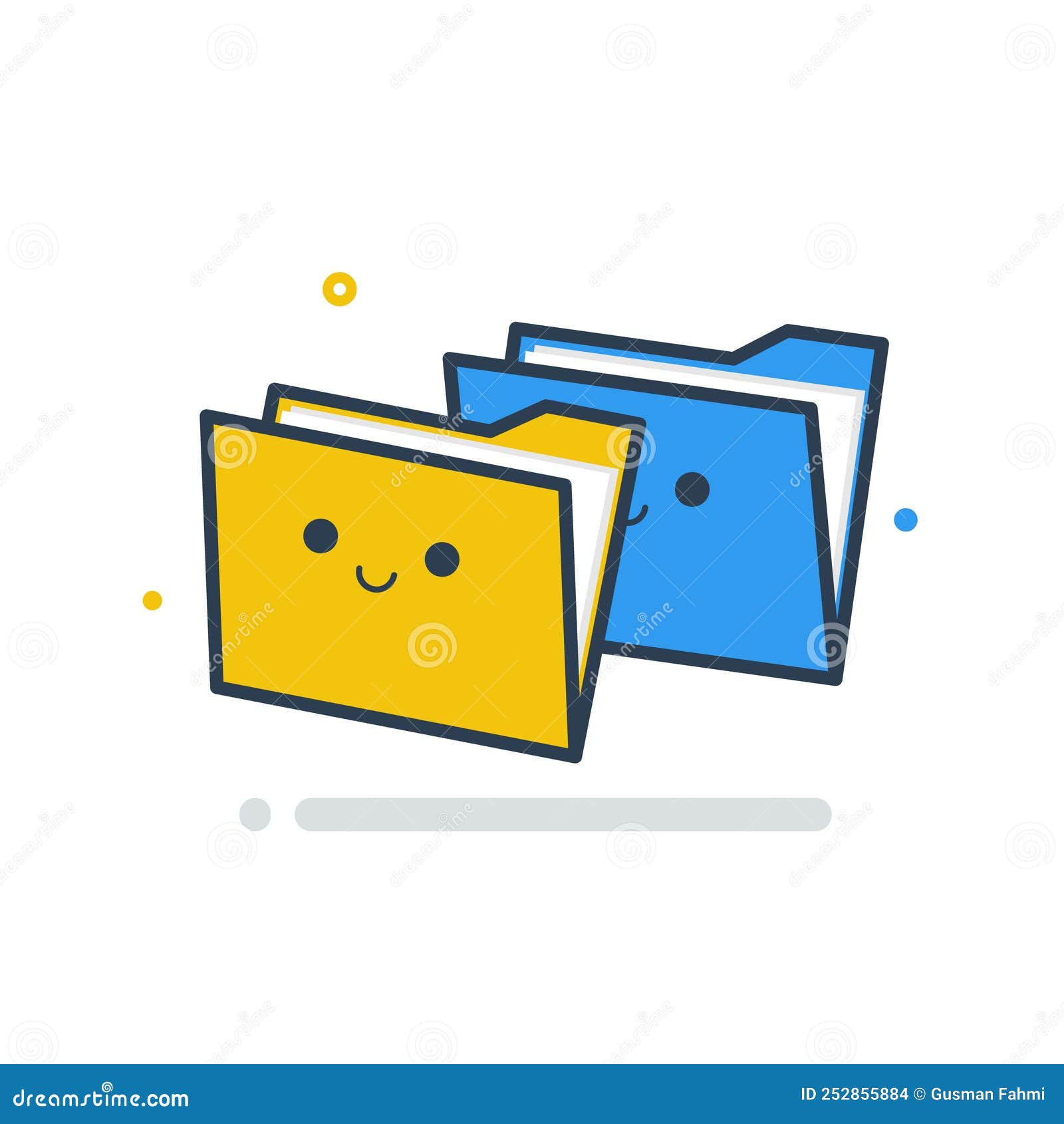 Cute Folder Icon Set For Desktop And Laptop Different Colors Cartoon ...