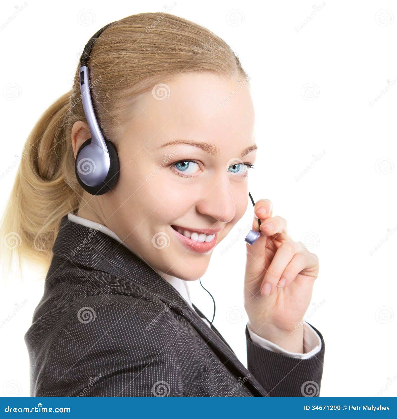 Cute Operator stock photo. Image of businesswoman, happy - 34671290