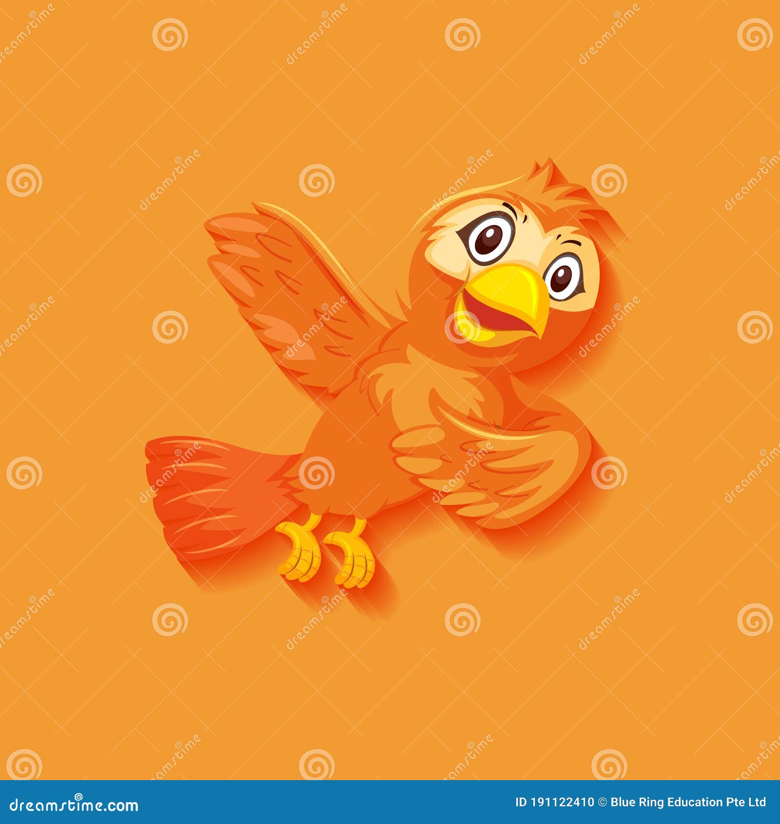Cute Orange Bird Cartoon Character Stock Vector - Illustration of ...