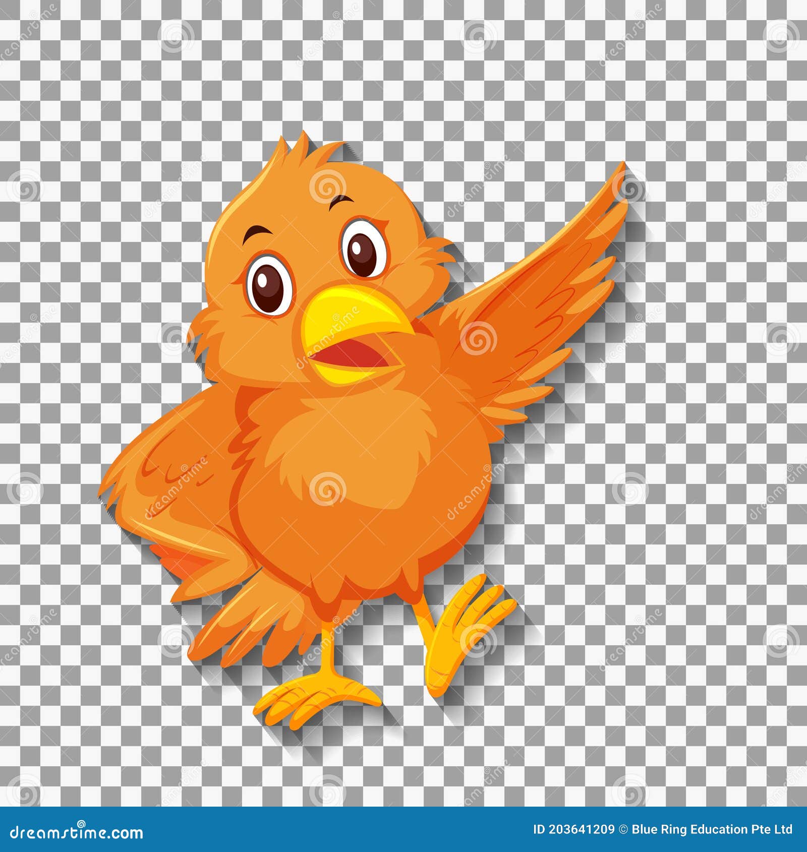 Cute Orange Bird Cartoon Character Stock Vector - Illustration of cute ...