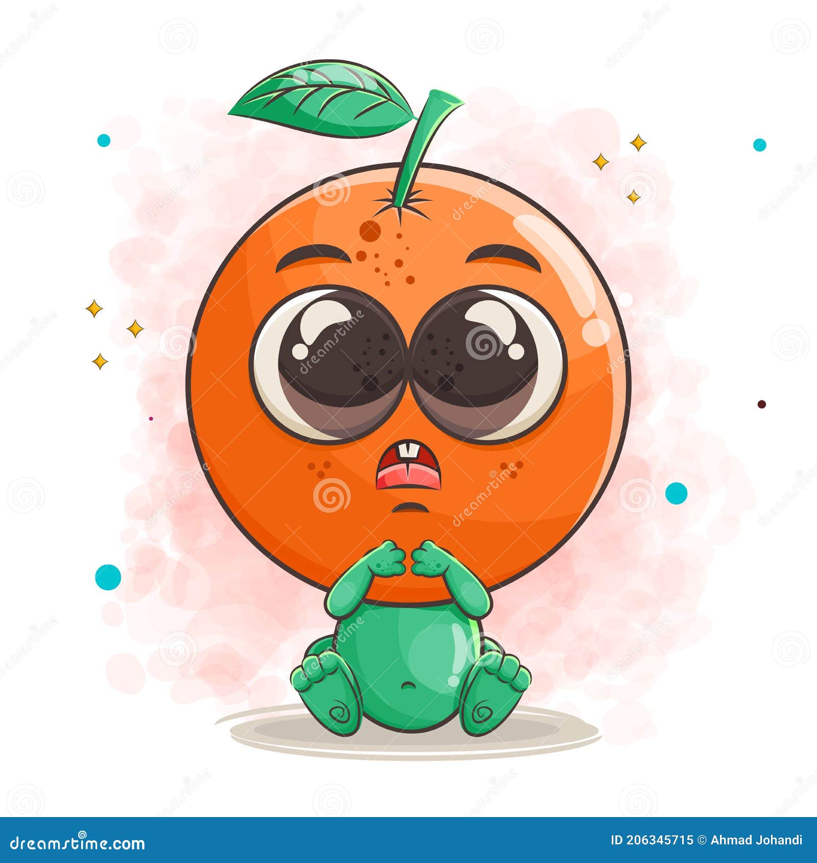 Cute Orange Cartoon Character Vector Illustration Stock Vector ...