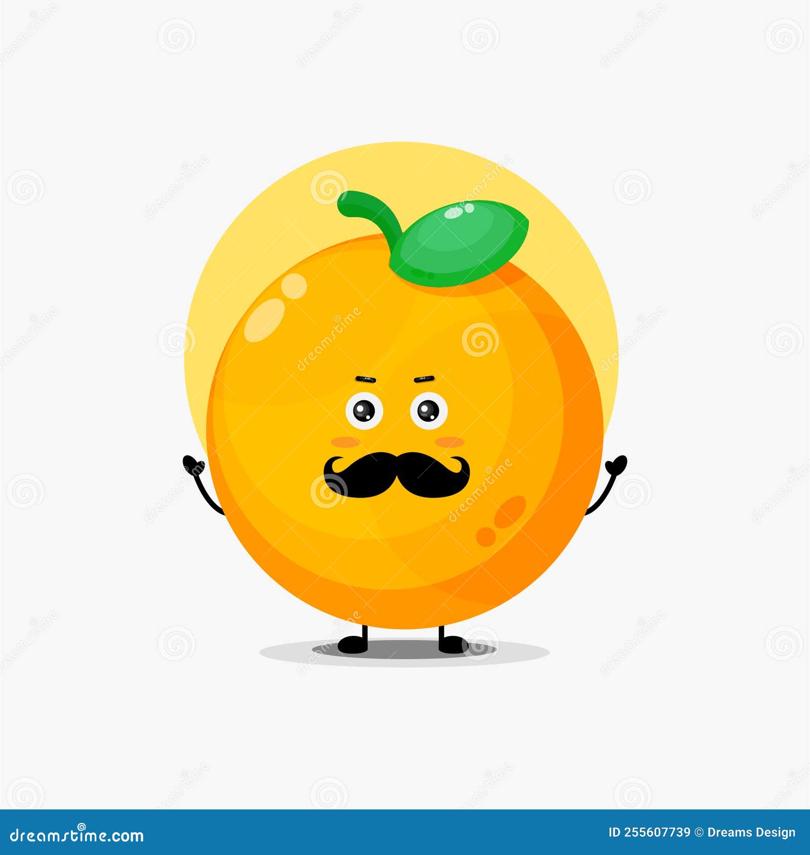 Cute Orange Character with Mustache Stock Vector - Illustration of food ...