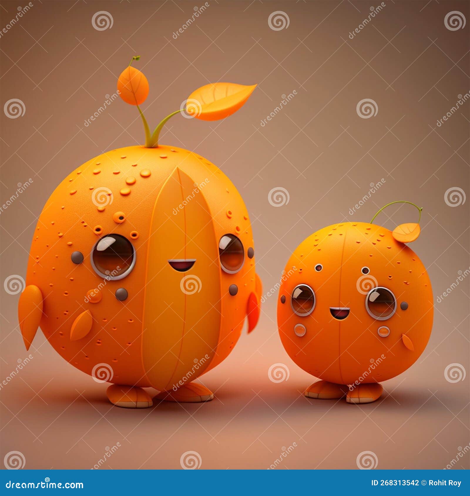 Cute orange characters stock photo. Image of characters - 268313542