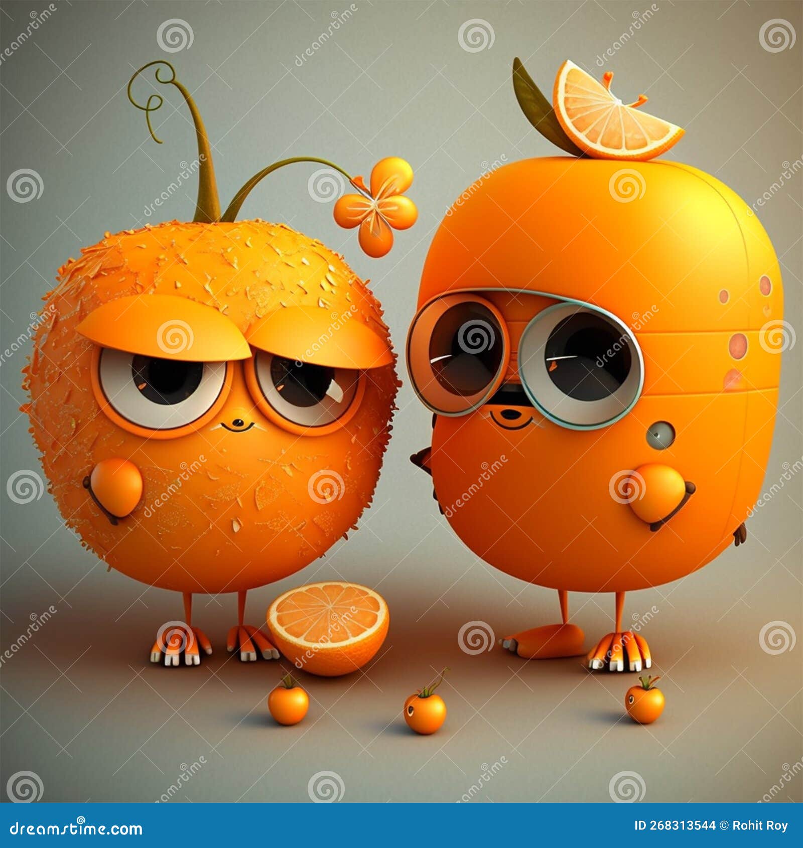 Cute orange characters stock photo. Image of face, expression - 268313544