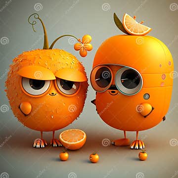 Cute orange characters stock photo. Image of face, expression - 268313544