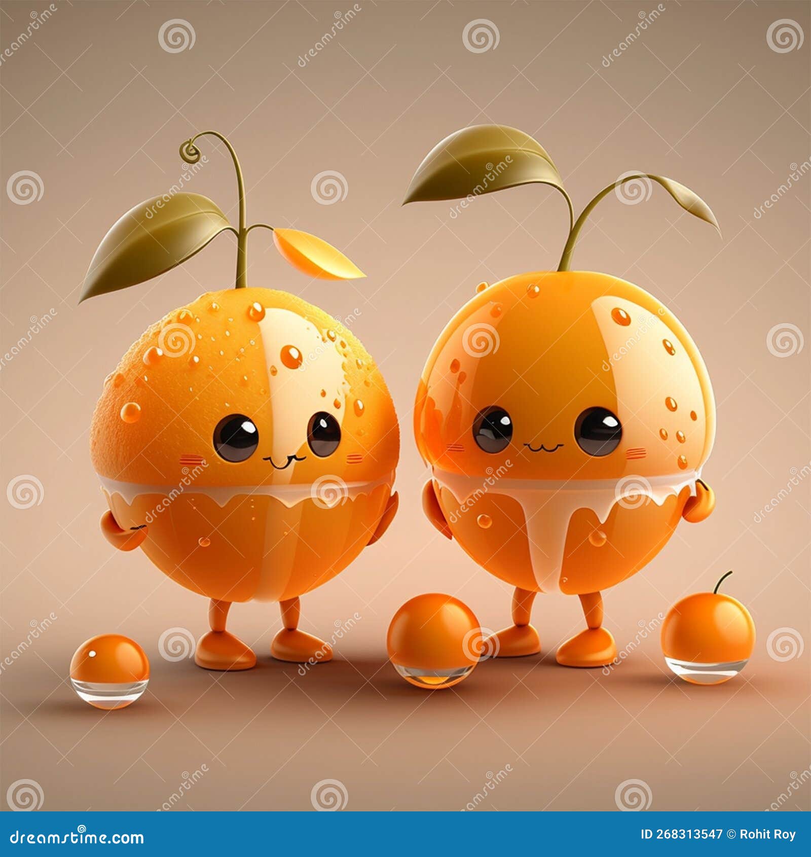 Cute orange characters stock image. Image of fresh, cute - 268313547