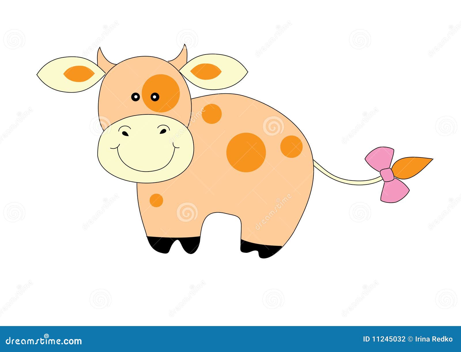 Cute orange cow stock illustration. Illustration of farm - 11245032