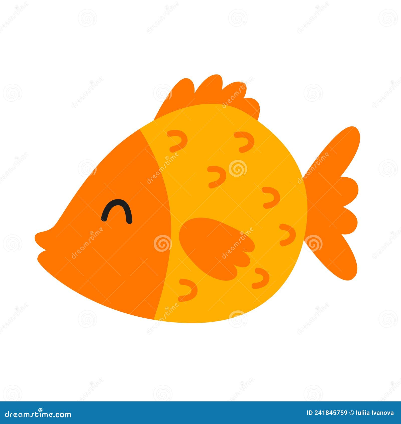 Cute Orange Fish. Vector Childish Illustration Stock Vector ...