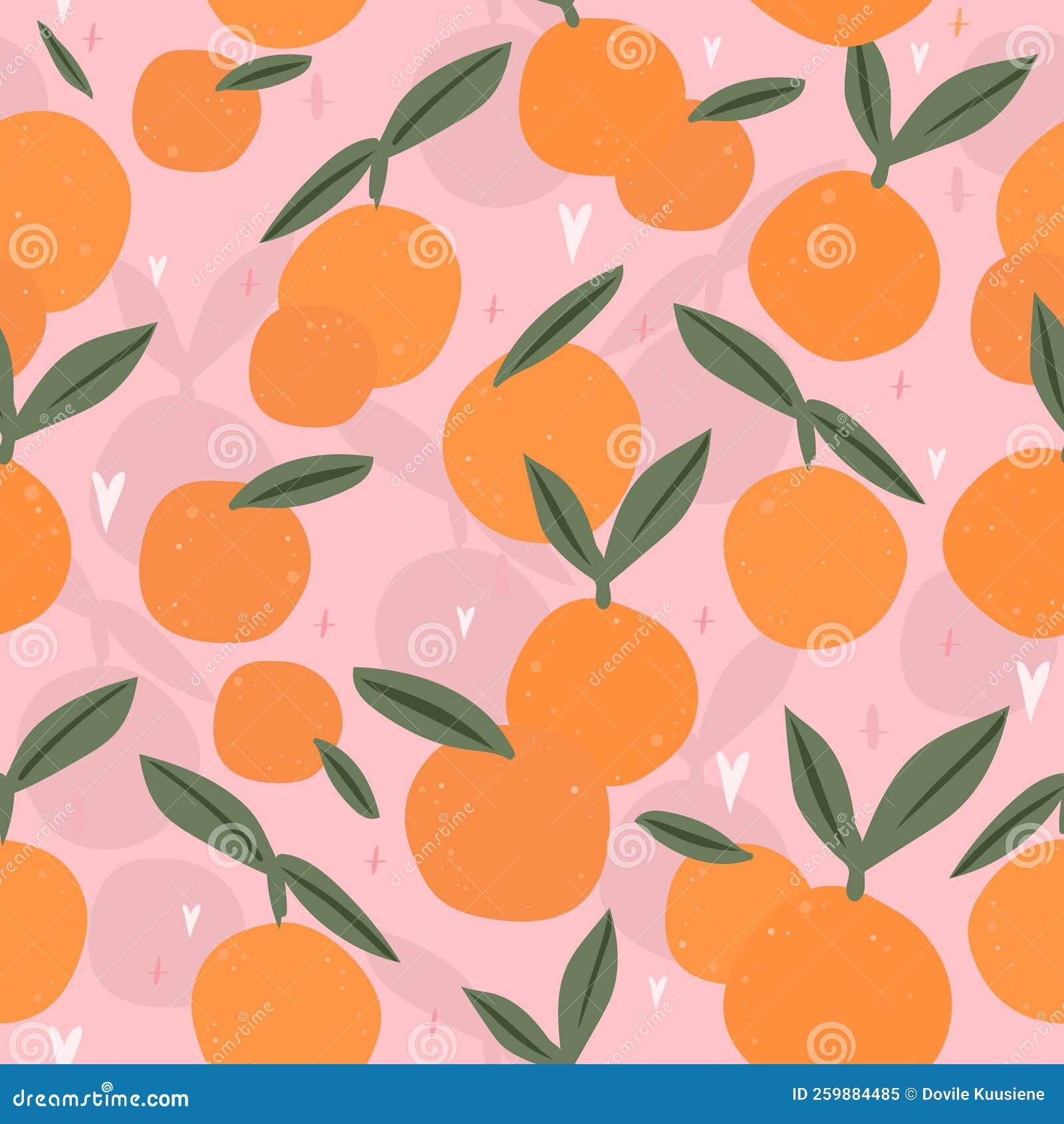Cute Orange Fruit Pattern. Citrus Fruit Background Stock Vector ...