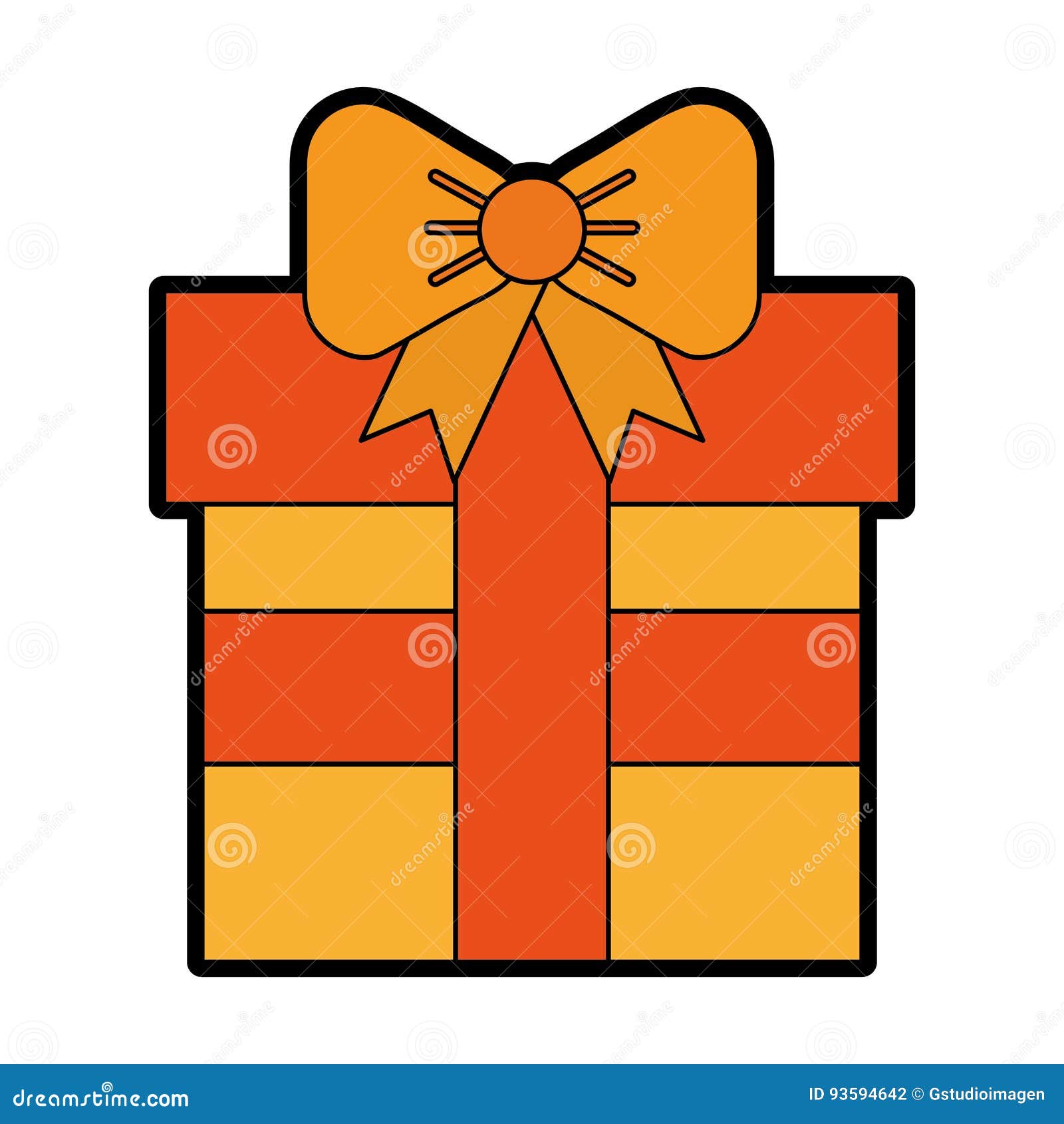 Cute orange gift cartoon stock vector. Illustration of holiday - 93594642