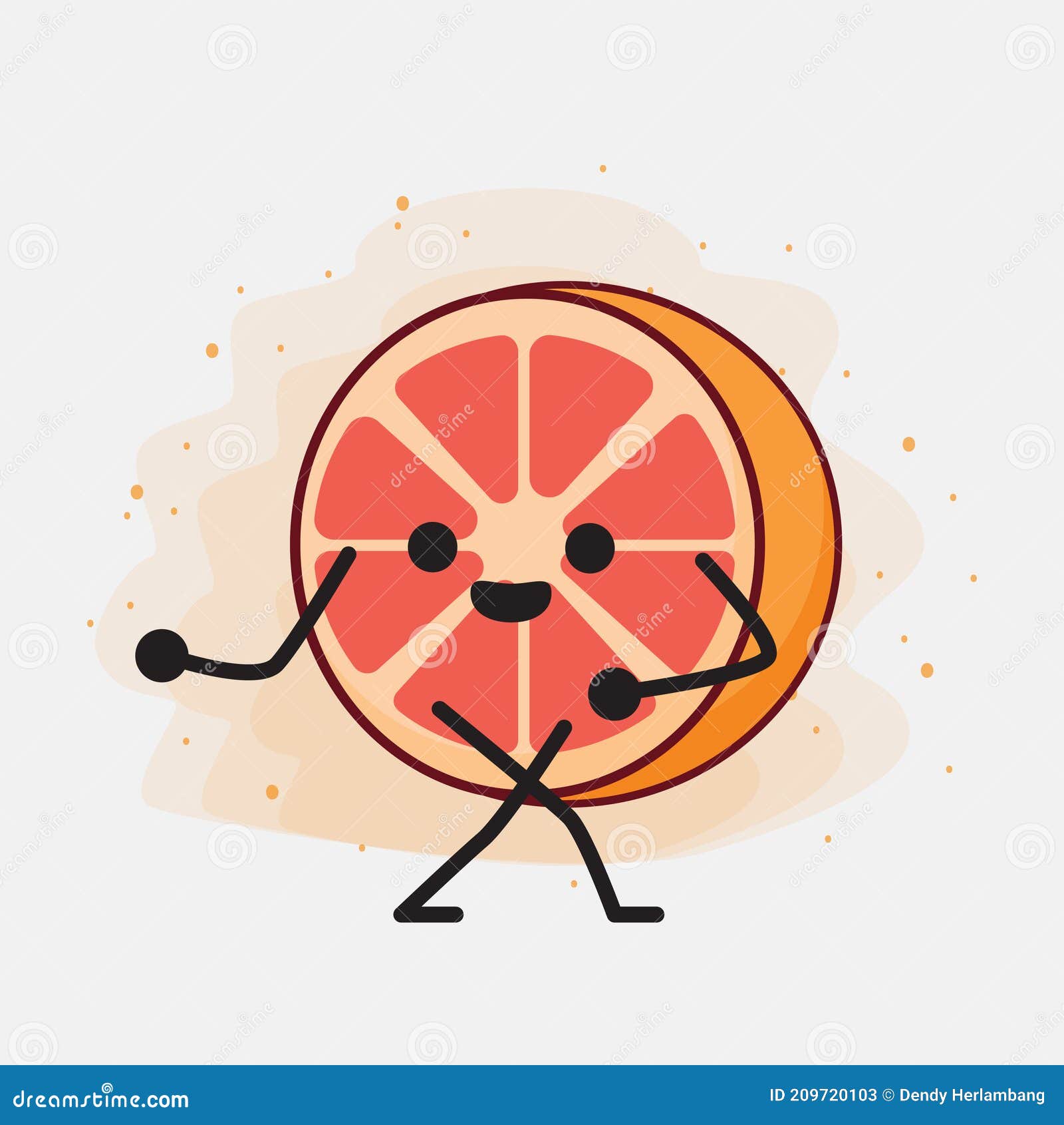 Cute Orange Grapefruit Mascot Mascot Character Stock Vector ...