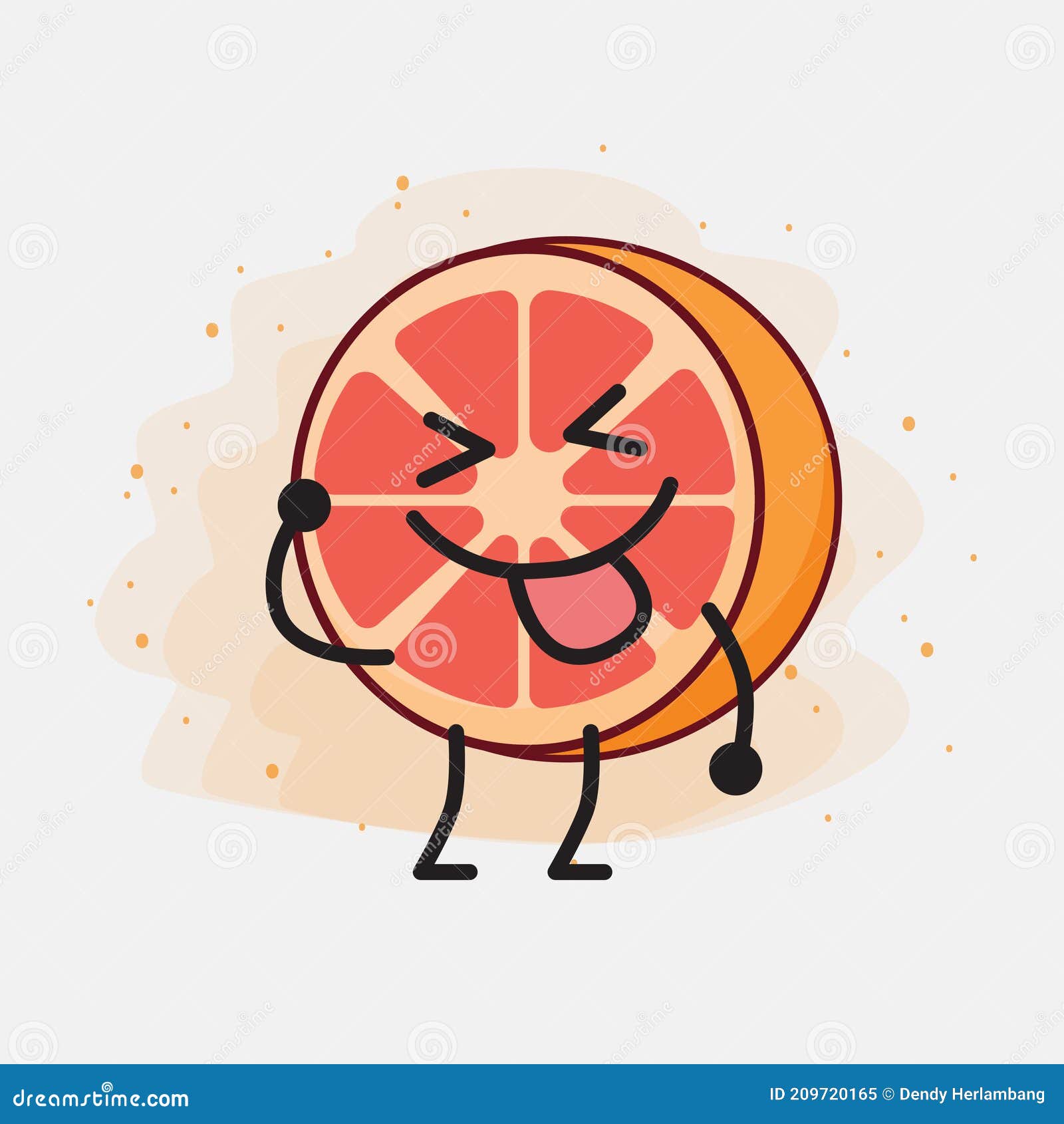 Cute Orange Grapefruit Mascot Mascot Character Stock Vector ...