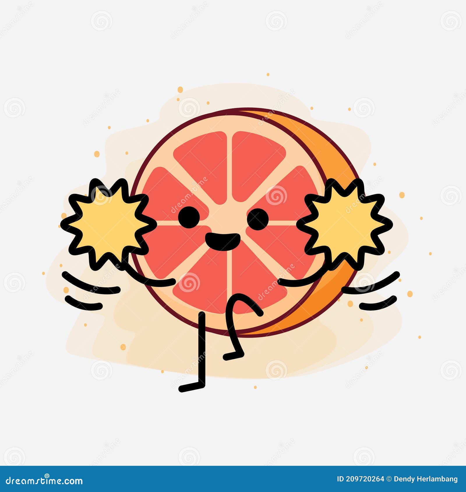 Cute Orange Grapefruit Mascot Mascot Character Stock Illustration ...