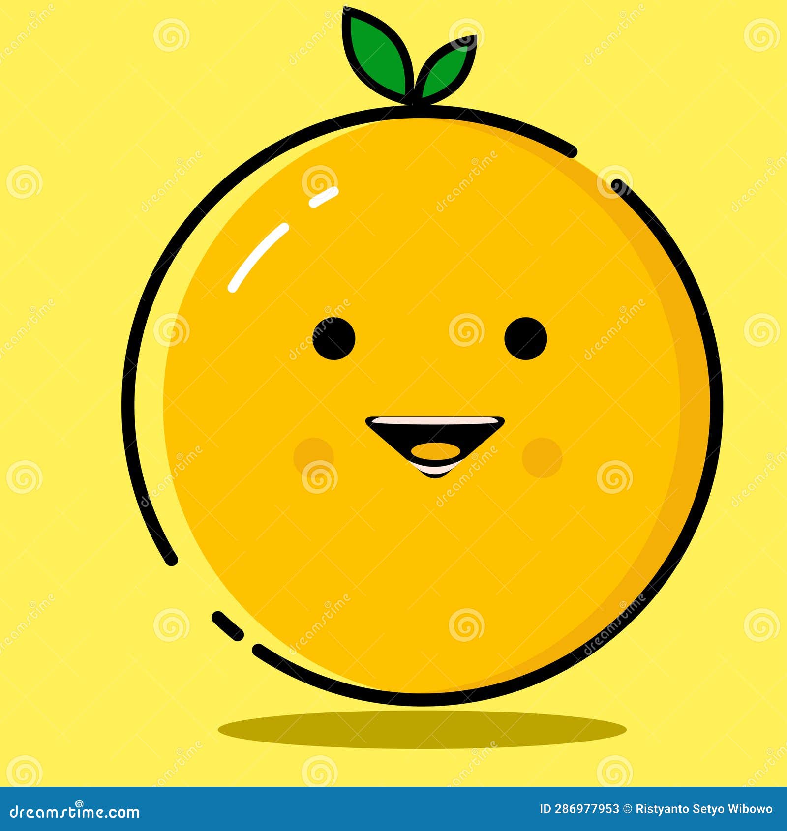 Cute Orange Icon and Smiling Happily Stock Vector - Illustration of ...