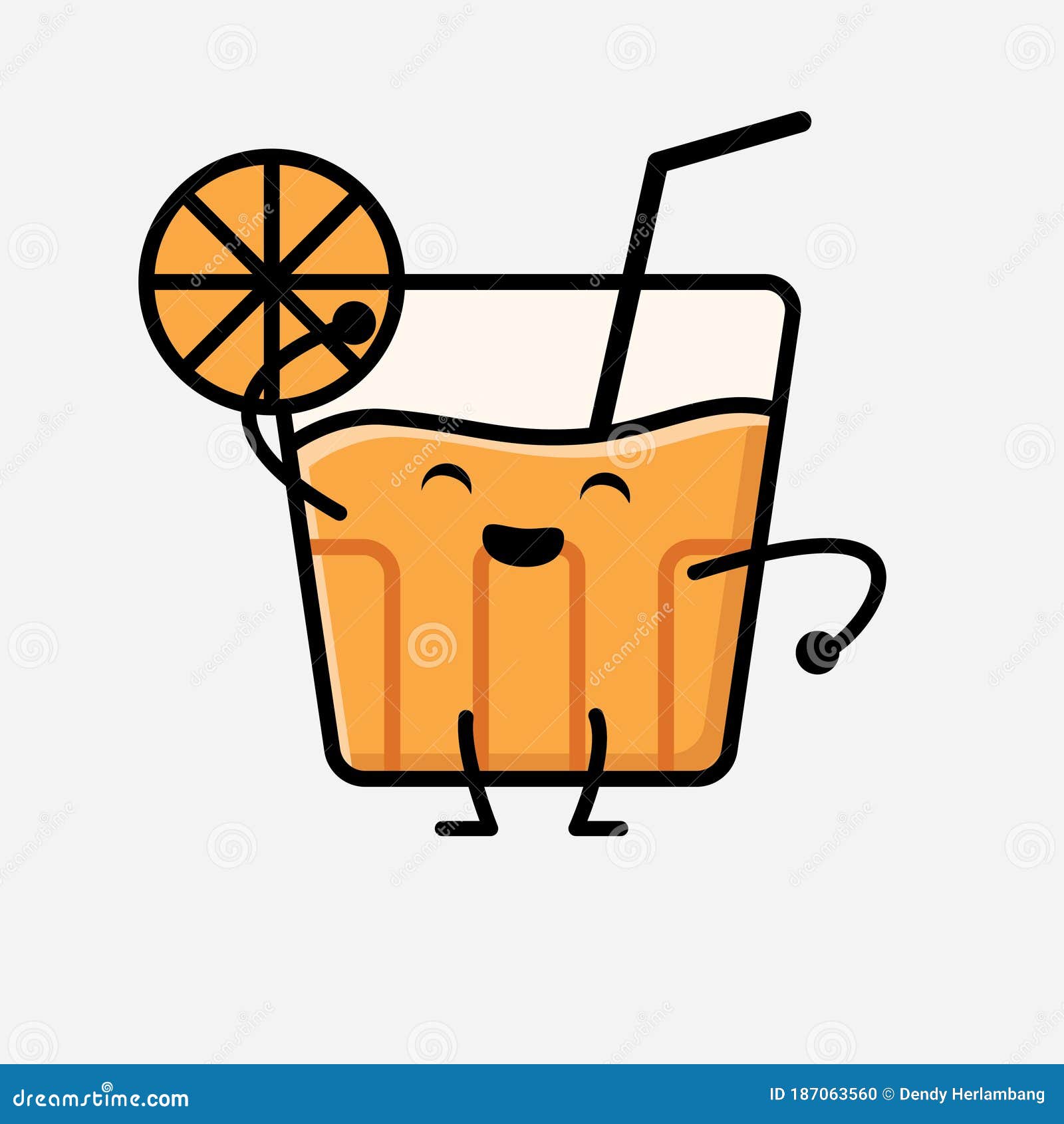 Cute Orange Juice Mascot Vector Character in Flat Design Style Stock ...