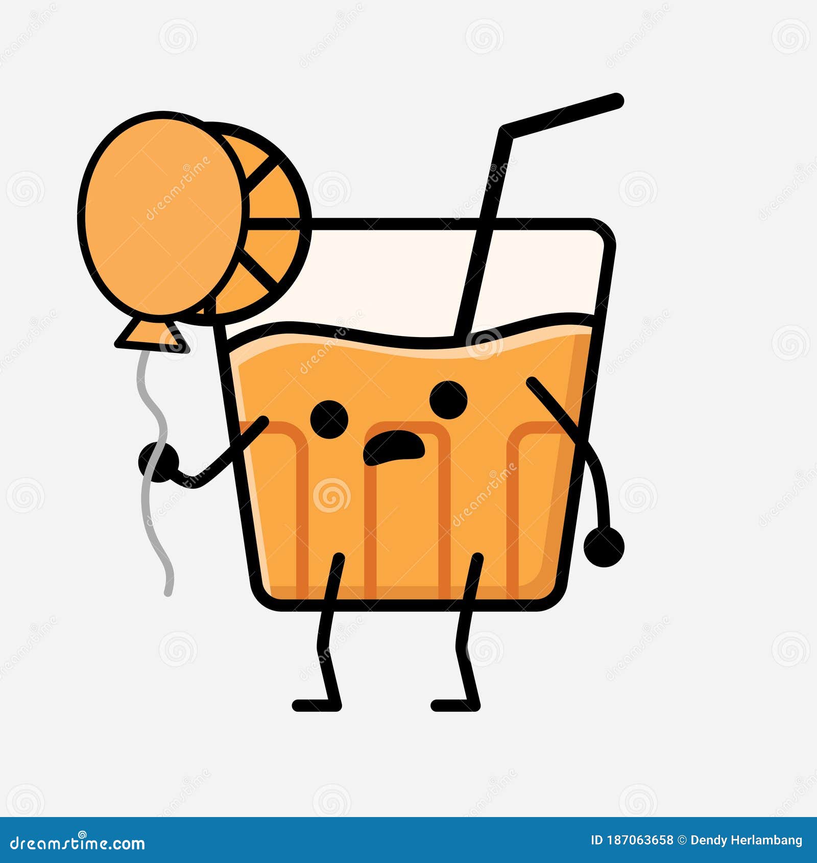 Cute Orange Juice Mascot Vector Character in Flat Design Style Stock ...